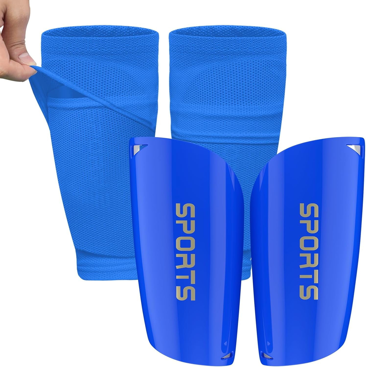 Kids Youth Soccer Shin Guards with Sleeves, Slip in Shinguards Soccer ...