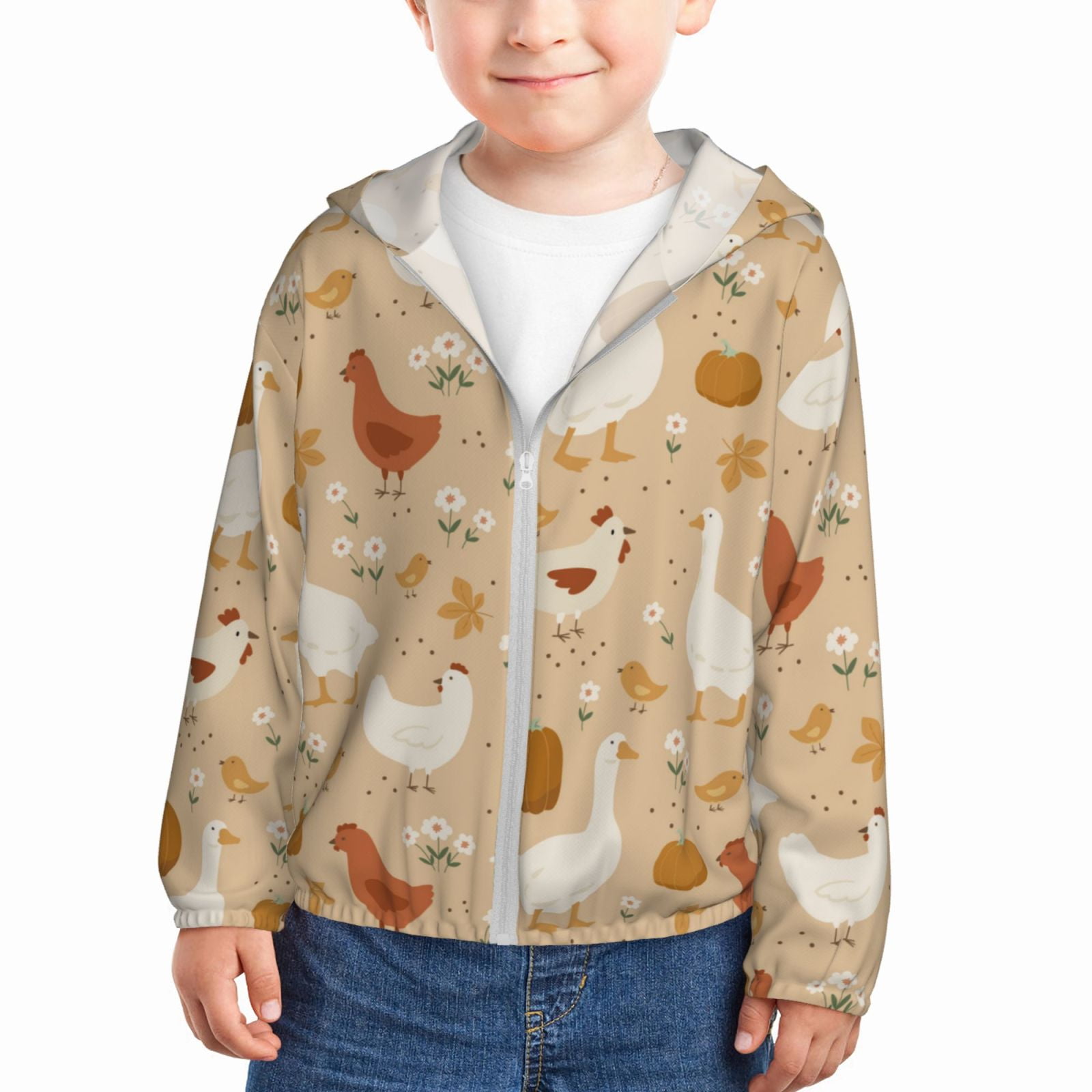 Kids Zip Up Hoodie for Boys Girls Toddler - Autumn and Thanksgiving Lightweight Long Sleeve 5-6T ...