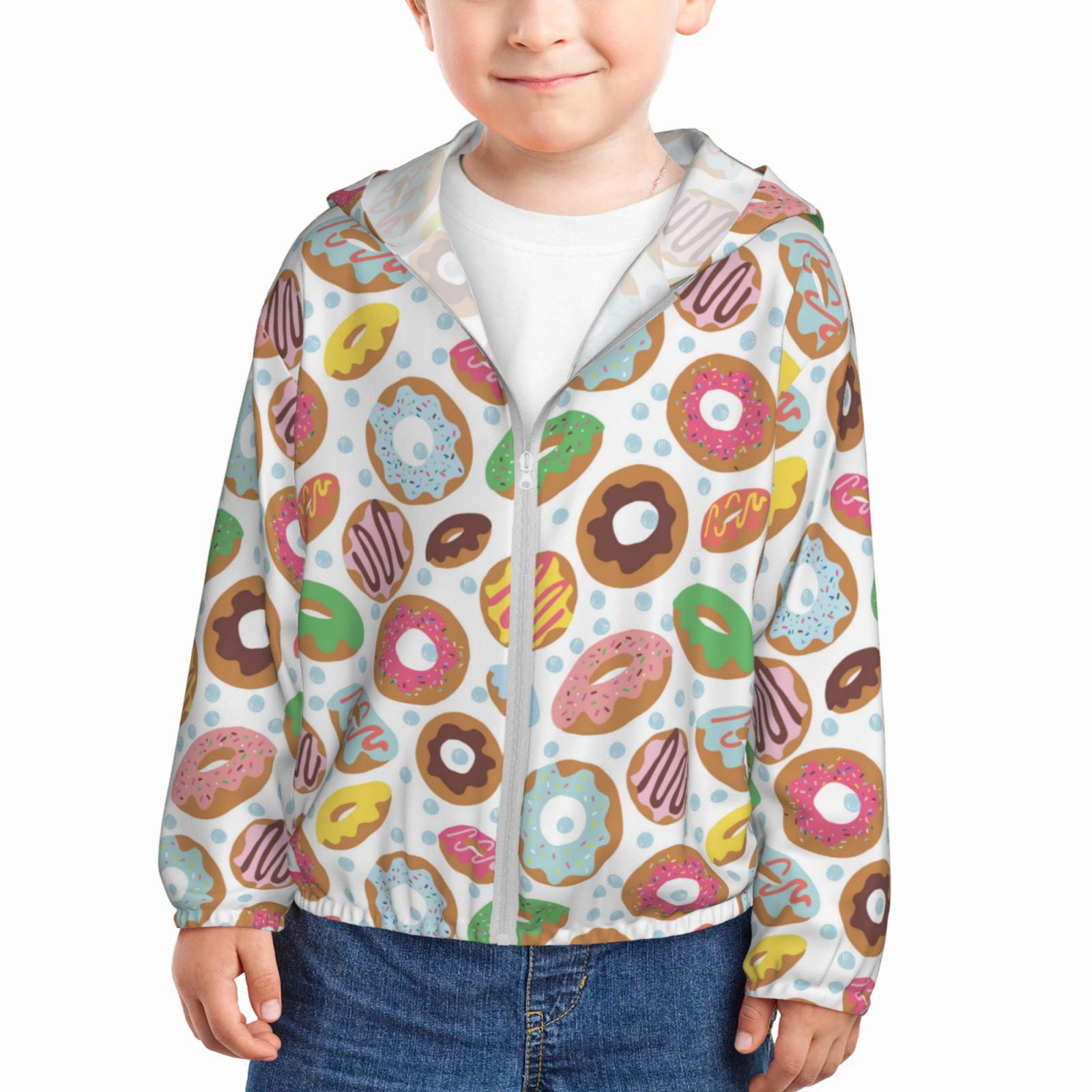 Kids Zip Up Hoodie for Boys Girls Toddler - Cartoon Donut Print Cute ...