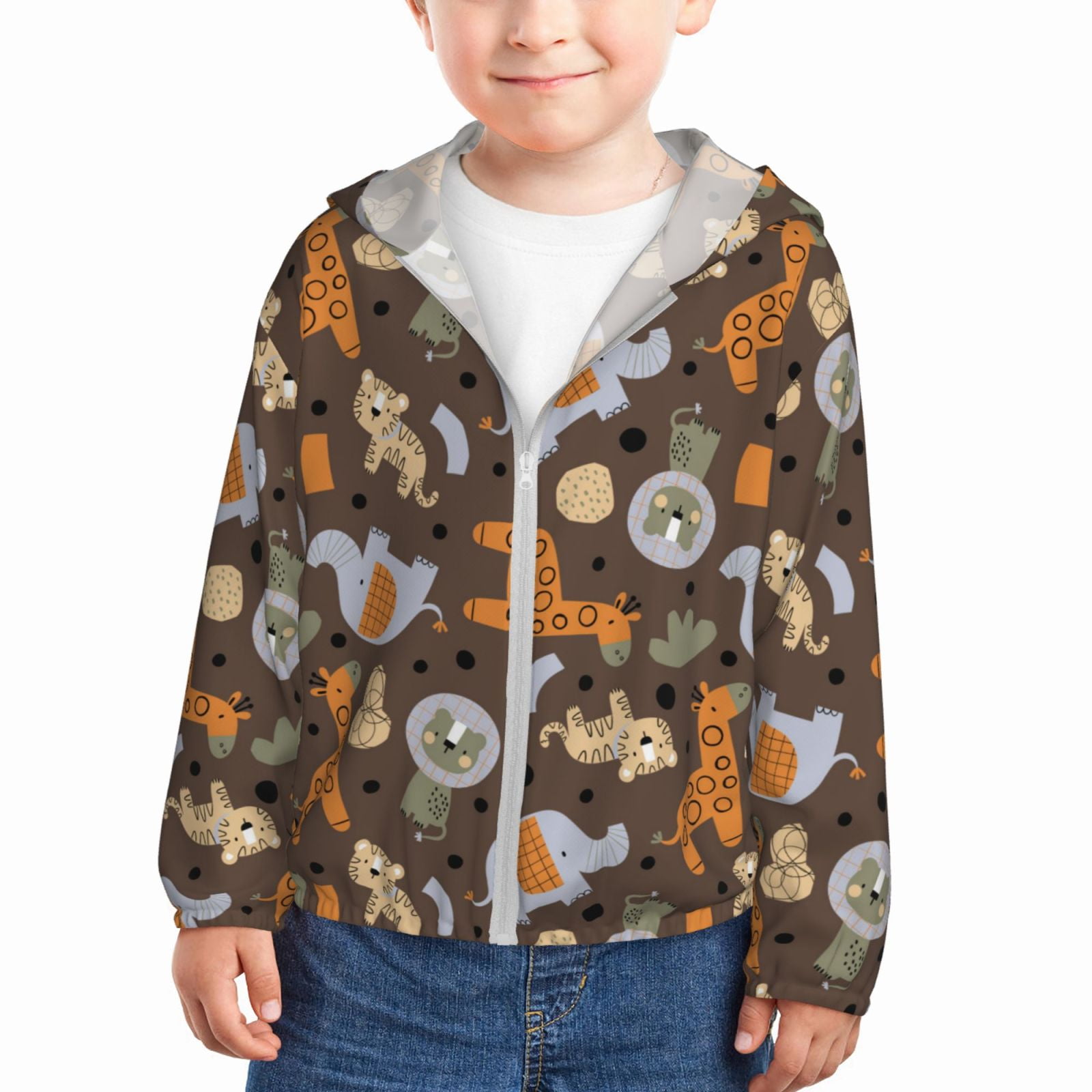 Kids Zip Up Hoodie for Boys Girls Toddler - Cute Lion Tiger Lightweight Long Sleeve 3T Boys Girl ...