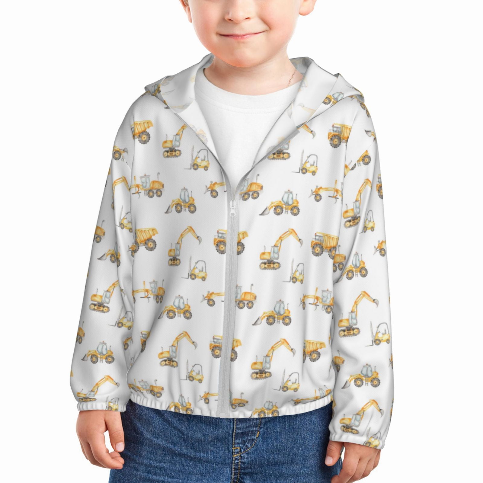 Kids Zip Up Hoodie for Boys Girls Toddler - Dump Truck Lightweight Long Sleeve 3T Boys Girl ...