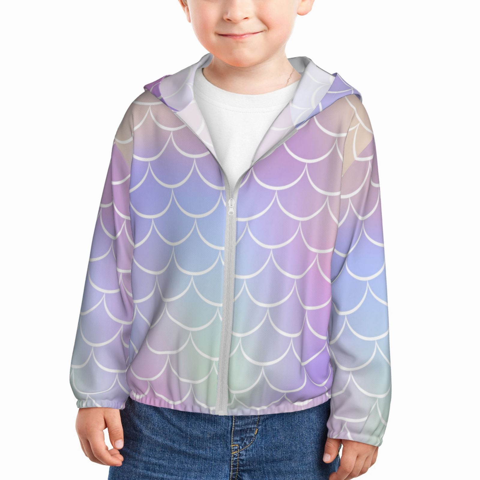 Kids Zip Up Hoodie for Boys Girls Toddler - Fish Scale1 Lightweight ...