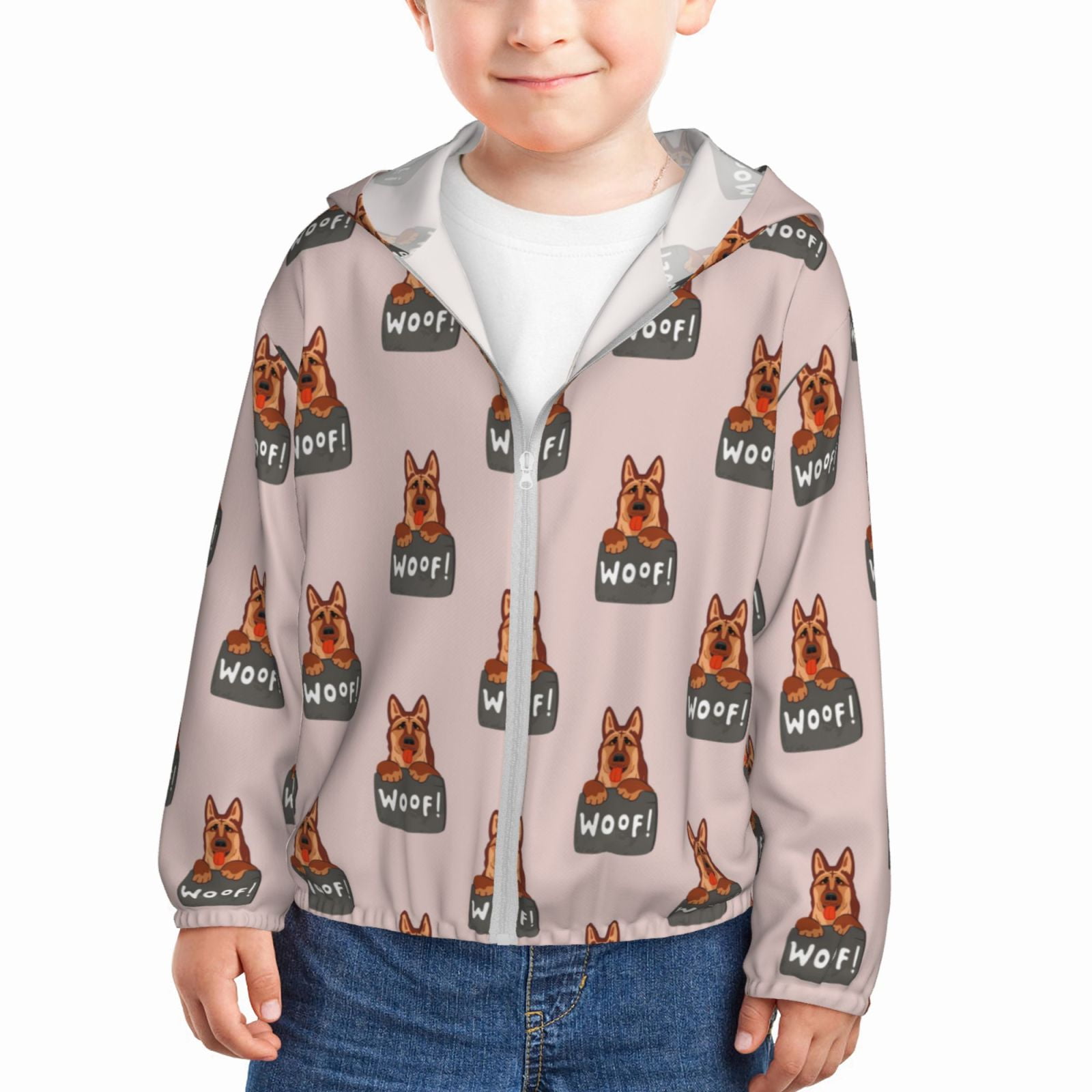 Kids Zip Up Hoodie for Boys Girls Toddler - German Shepherd Dog No.1021 Lightweight Long Sleeve ...