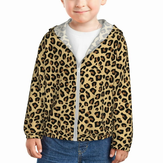 Kids Zip Up Hoodie for Boys Girls Toddler - Leopard print trendy cool Lightweight Long Sleeve 2T ...