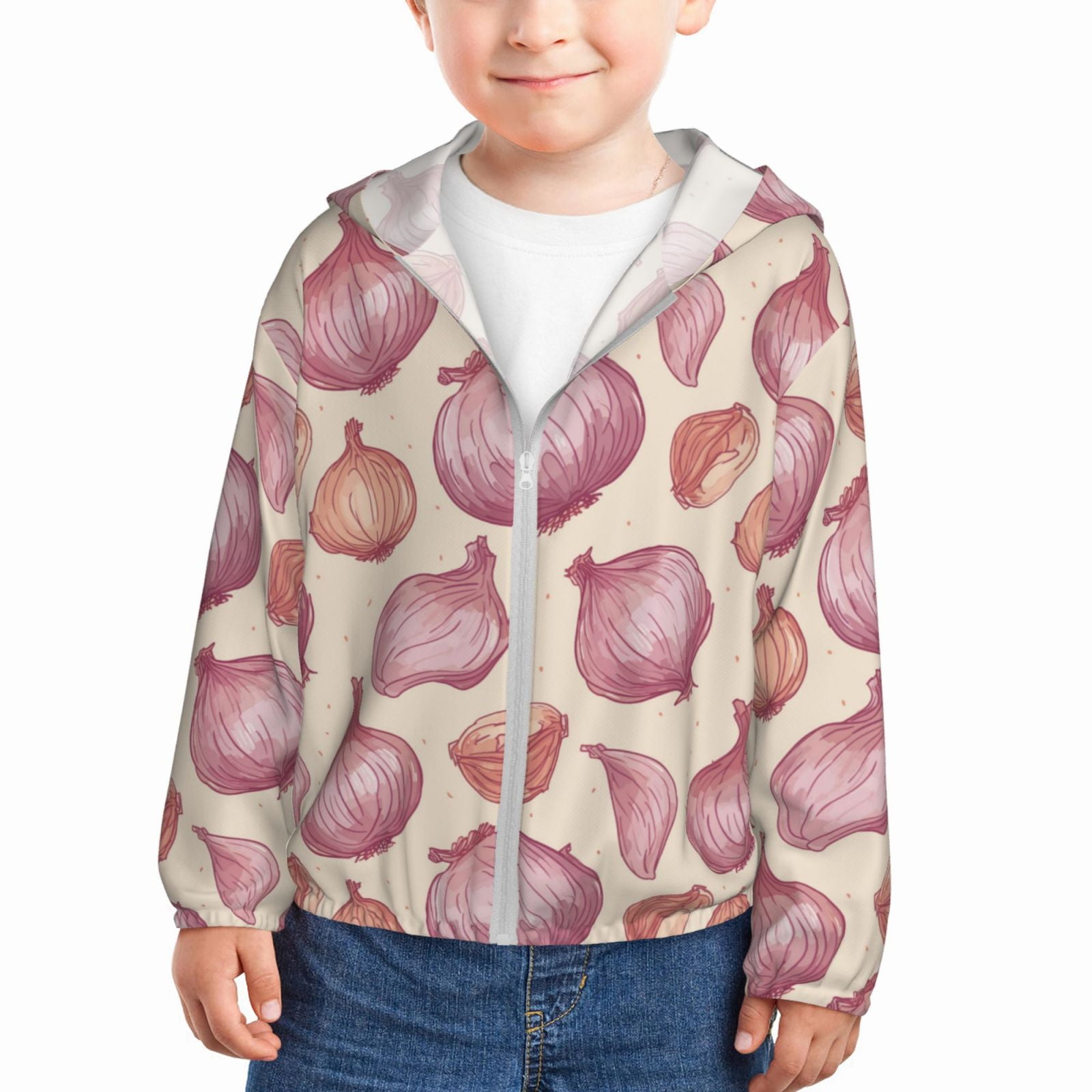 Kids Zip Up Hoodie for Boys Girls Toddler - Onion Pattern funny Lightweight Long Sleeve 18M Boys ...