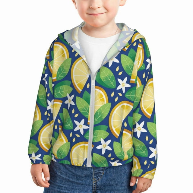 Kids Zip Up Hoodie for Boys Girls Toddler - cartoon Lemon flower Lightweight Long Sleeve 18M ...