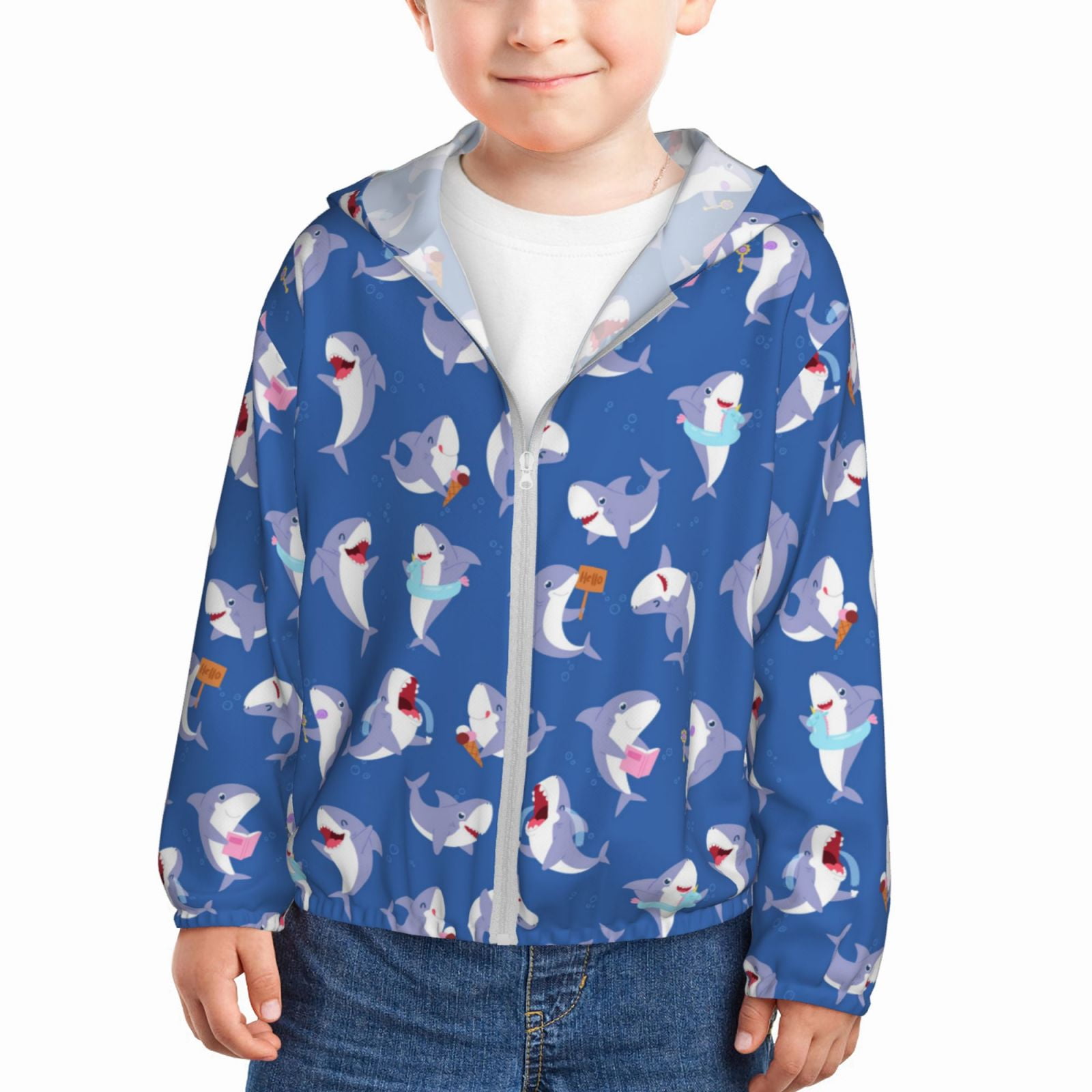 Kids Zip Up Hoodie for Girls Boys Toddler - Cartoon Funny Happy Cute Smiling Lightweight Long ...
