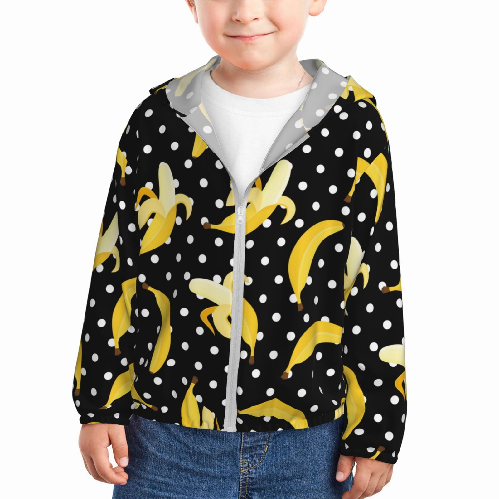 Kids Zip Up Hoodie for Boys Girls Toddler - Banana Lightweight Long Sleeve 18M Boys Girl Clothes ...