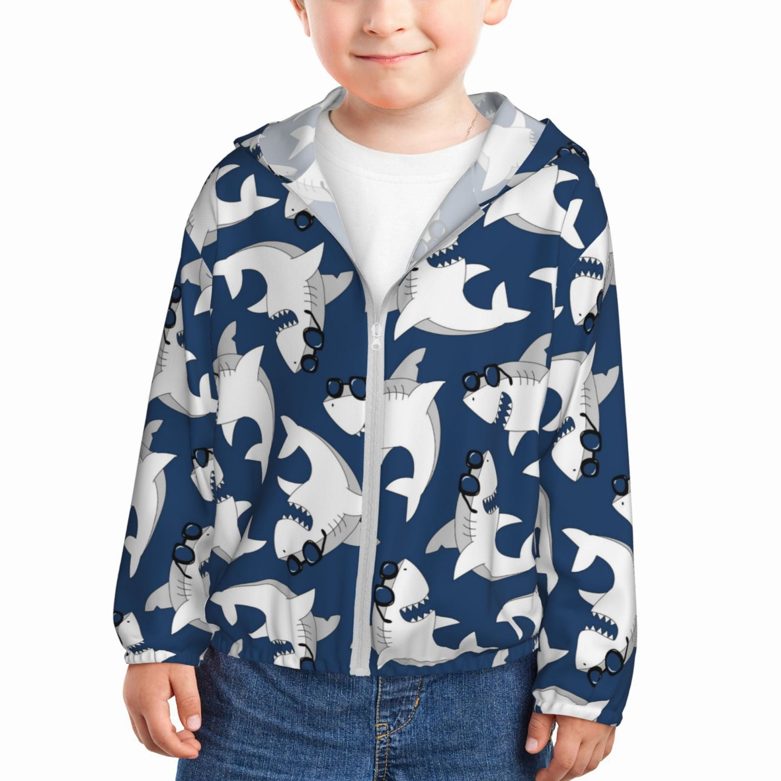 Kids Zip Up Hoodie for Boys Girls Toddler - Shark Lightweight Long Sleeve 3T Boys Girl Clothes ...