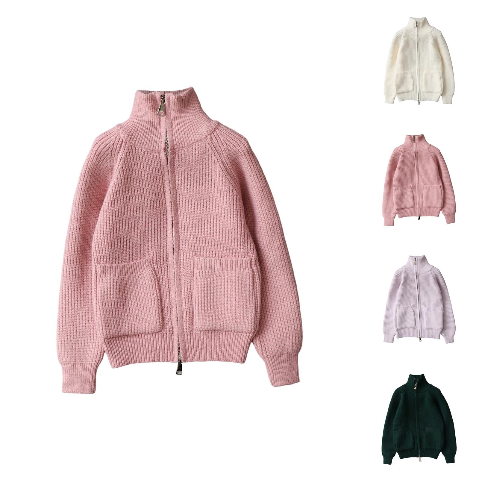 Kids Zip Up Sweaters 2026 Fall Winter Casual Long Sleeve Collared ...