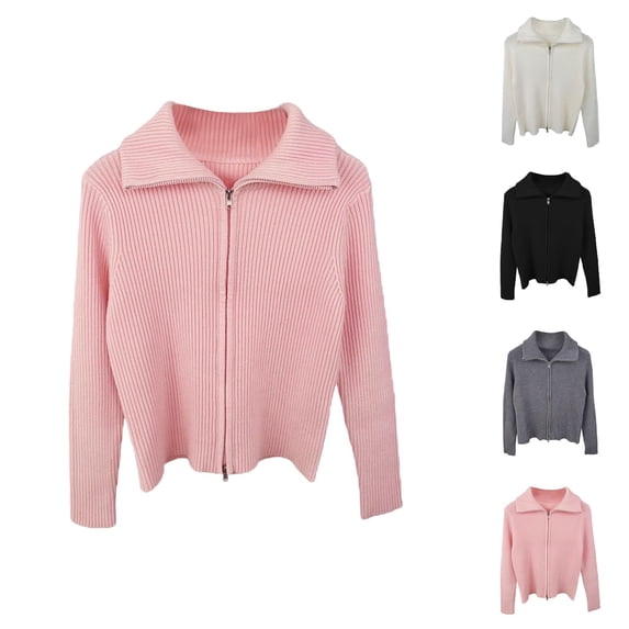 Kids Zip Up Sweaters 2026 Trendy Fall Winter Long Sleeve Plain Collared ...