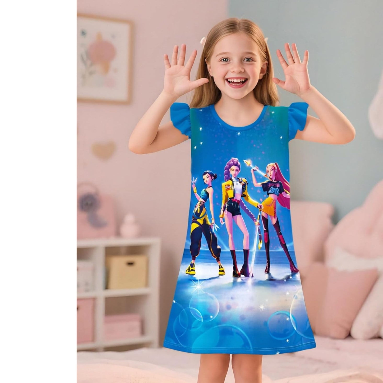 Kids' Zoey Kpop Demon Hunters Outfit Dress K Pop Costume with Golden ...