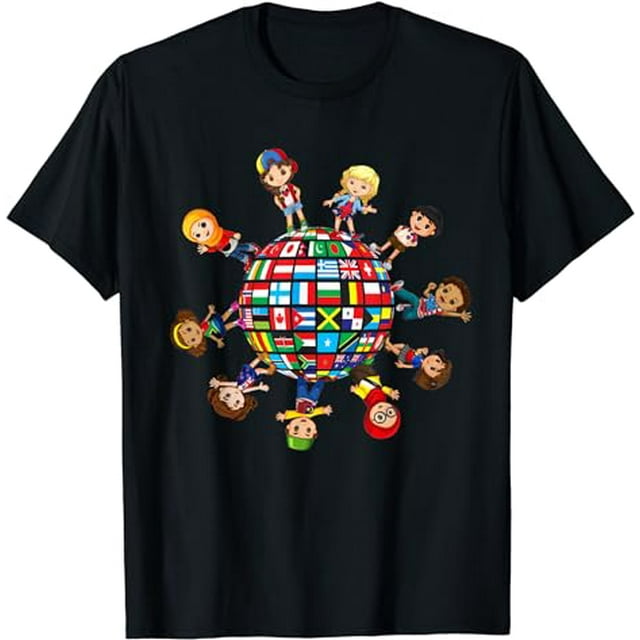 Kids around the Globe Cultural diversity Flags of the World T-Shirt ...