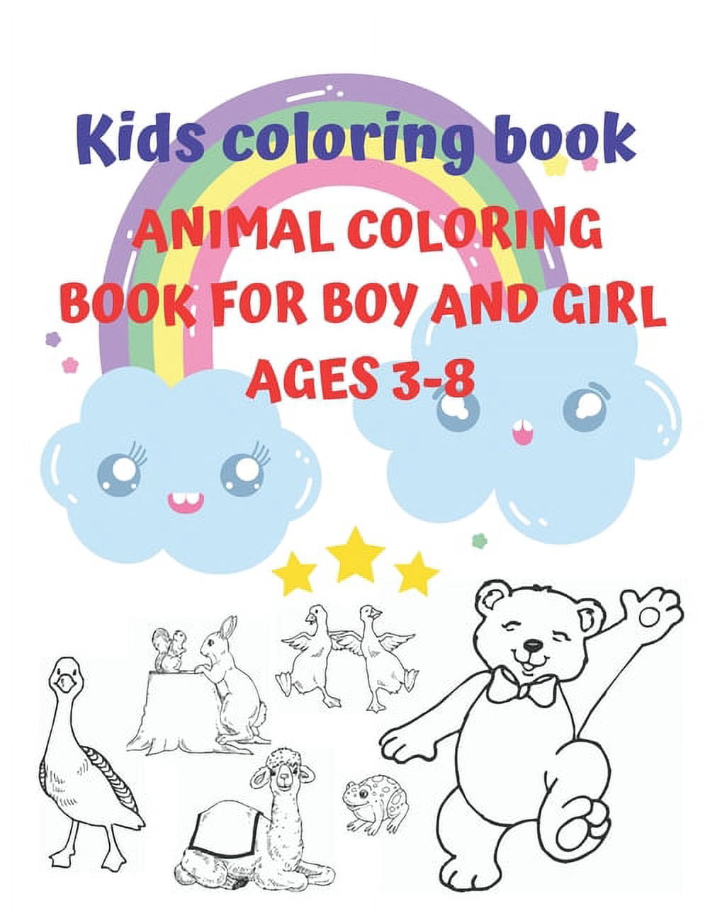 Kids coloring book animal coloring book for boy and girl ages 3-8: 8.5 ...