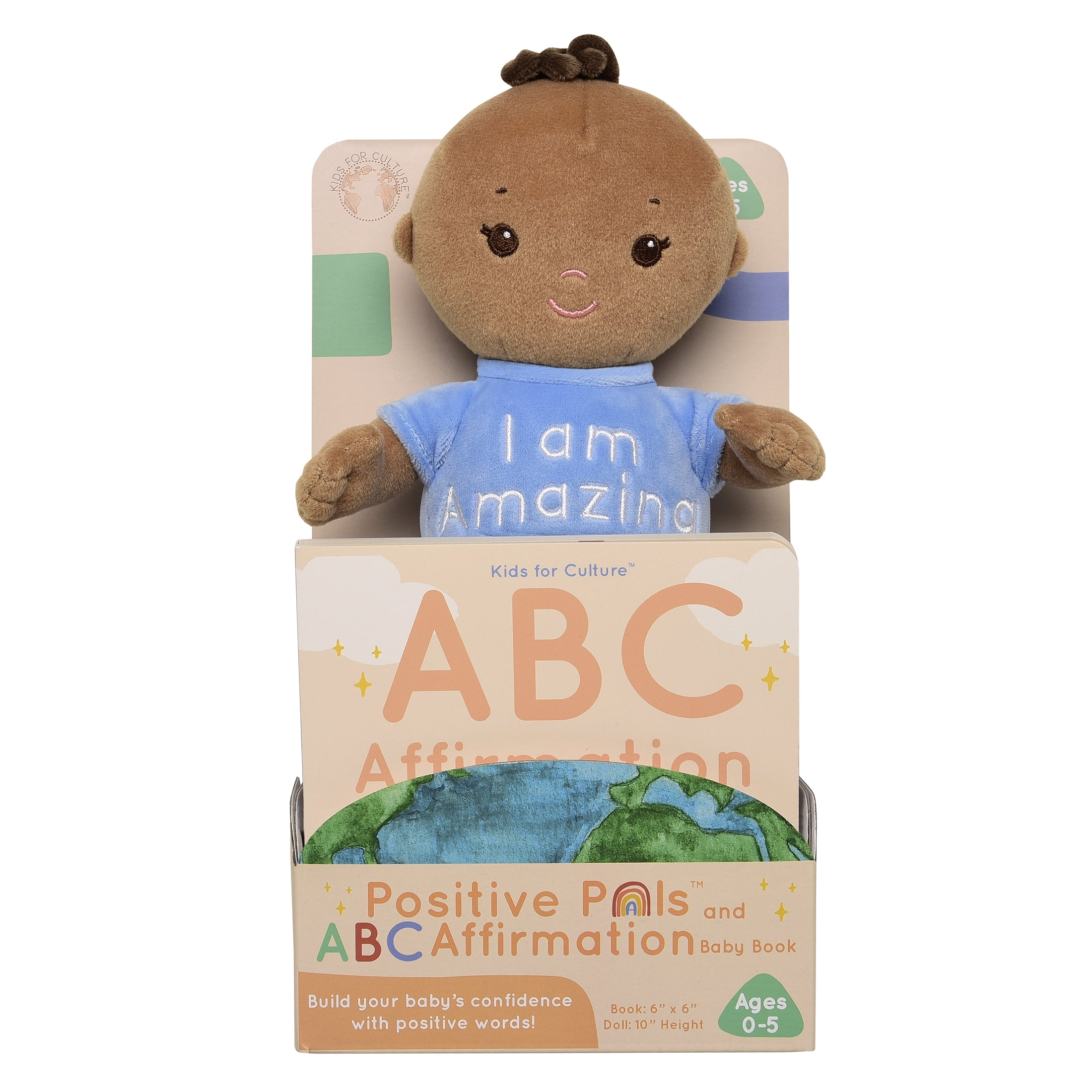 Kids for Culture 10" Baby Doll with ABC Board Book, Brown Skin-Tone, 2 ...