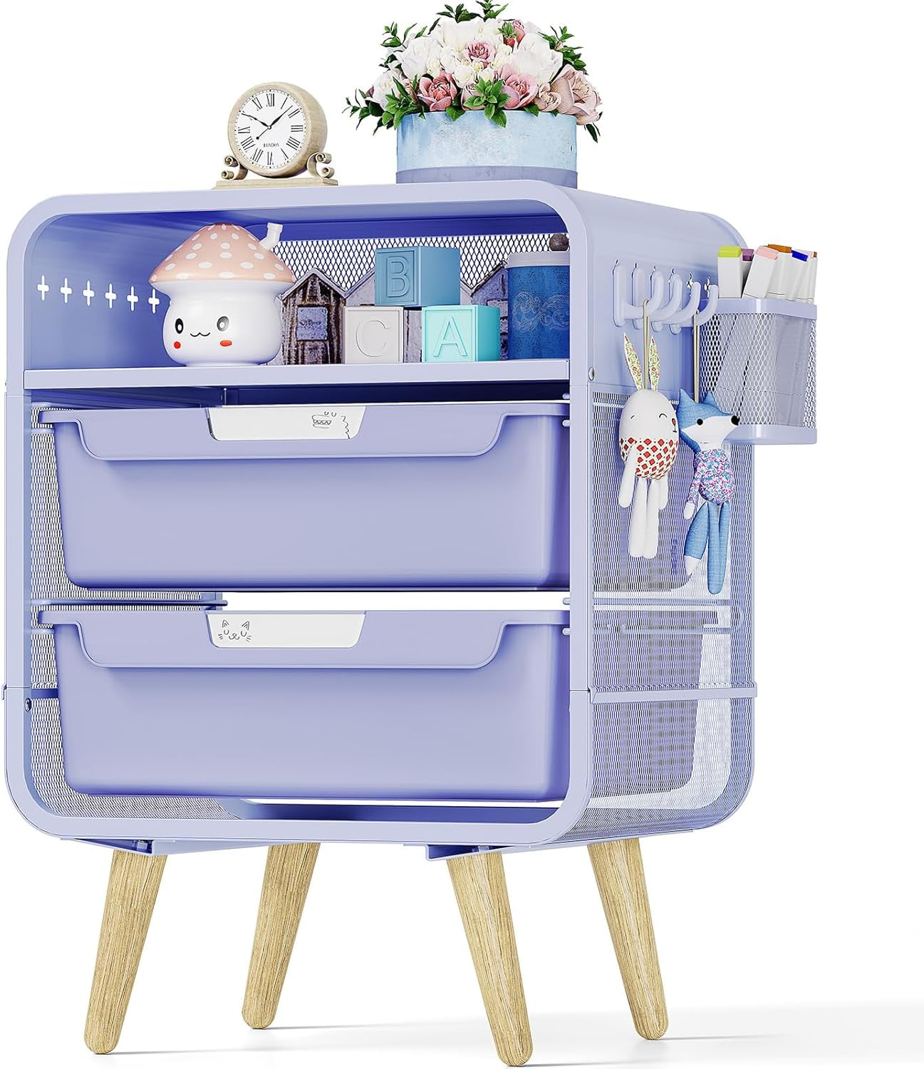 Kids nightstand,Side Table,Blue Nightstand,Small Table for Girls ...