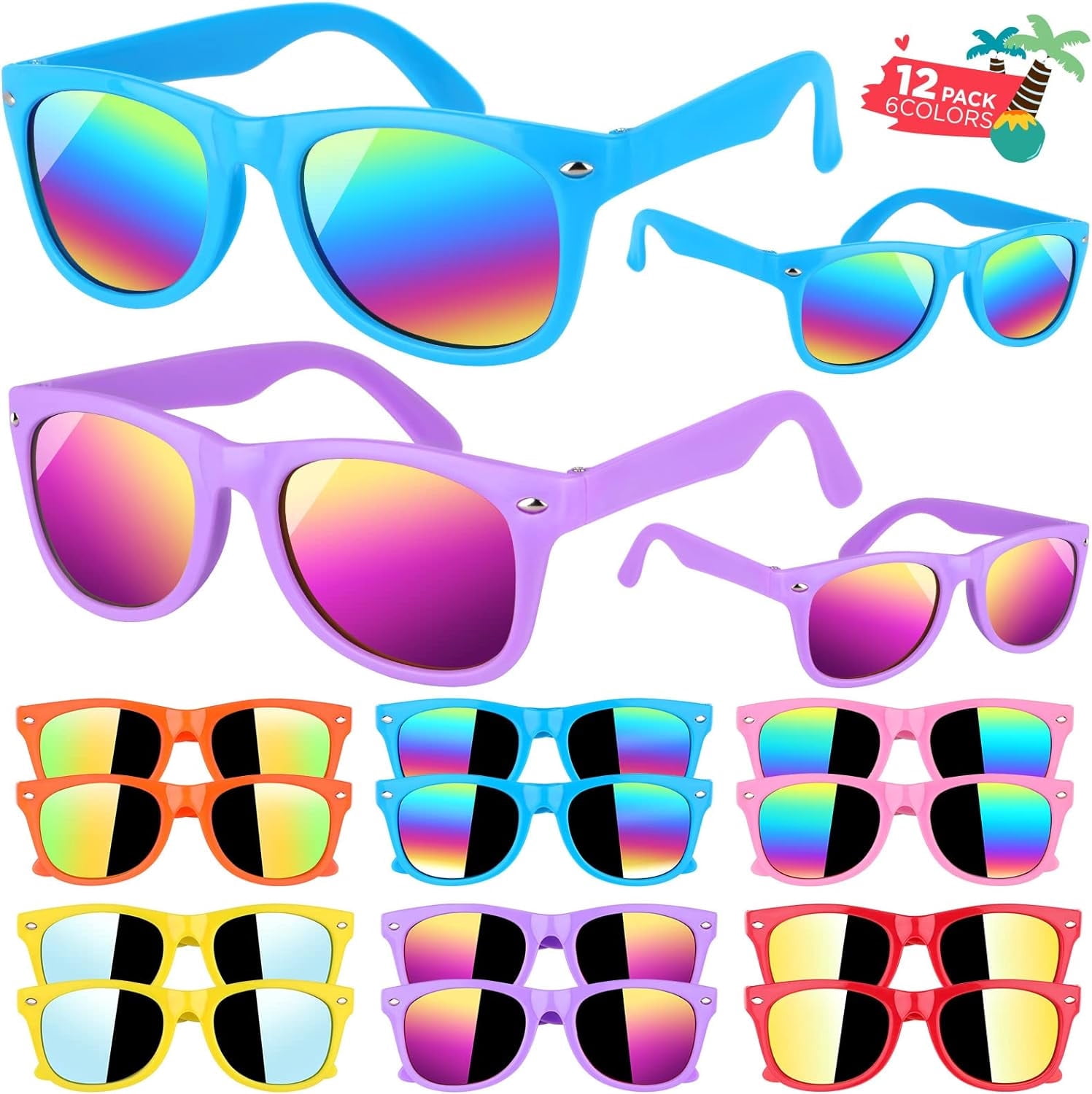 Kids sunglasses bulk Sunglasses Party Favor 12Pack Neon UV400 ...