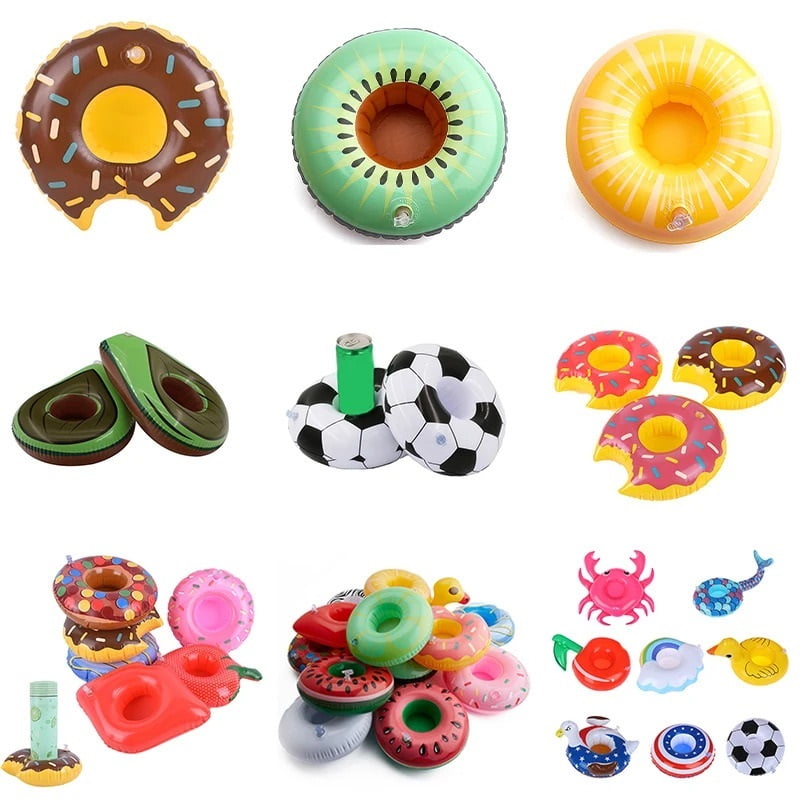 Kids' swimming ring Donuts Inflatable Water Drink Floating Cup Holder ...