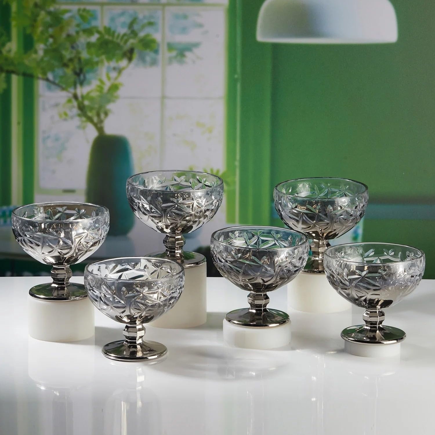 KidsCityin Crystal Glass Ice Cream Bowls Glass Dessert Cups Fruit ...