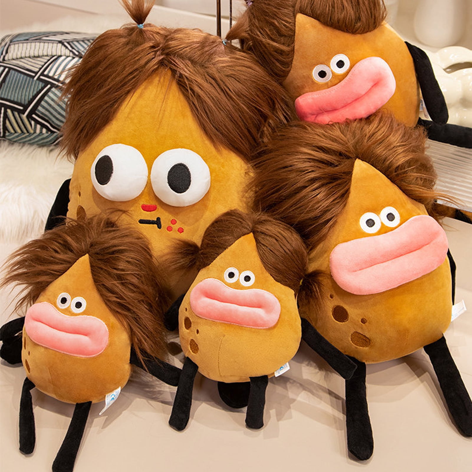 Joyfeel 1Pc Stuffed Toy Plush Toy Cartoon Potato Stuffed Toy Brown Hair ...