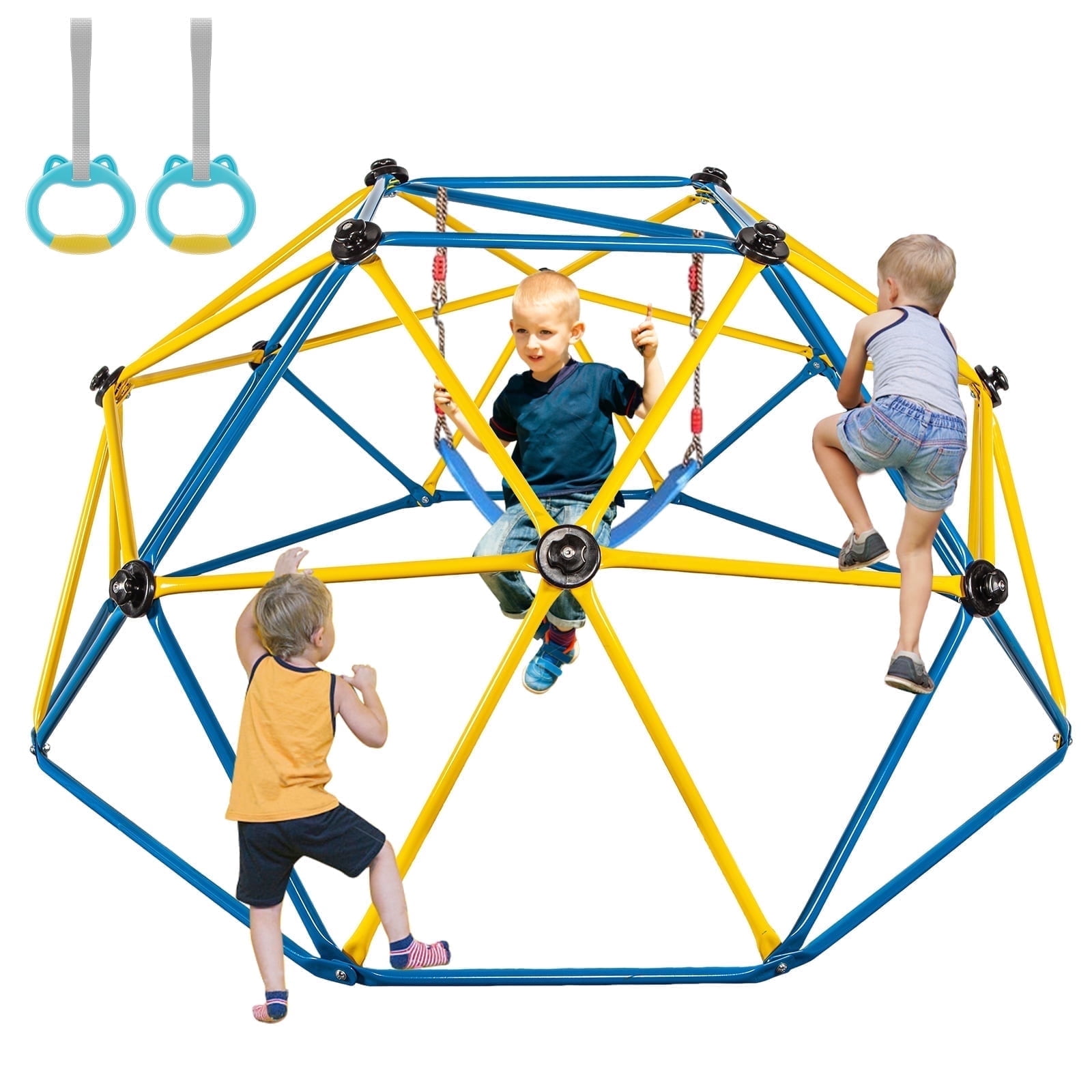 Kidsbuddy Climbing Dome 10 FT Dome Climber with Hanging Ring & Swing ...
