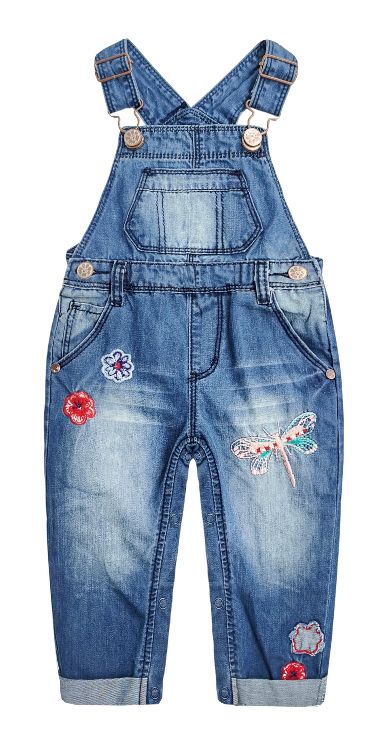 Kidscool Space Baby Girls Easy Diaper Changing Snap Legs Flower ...