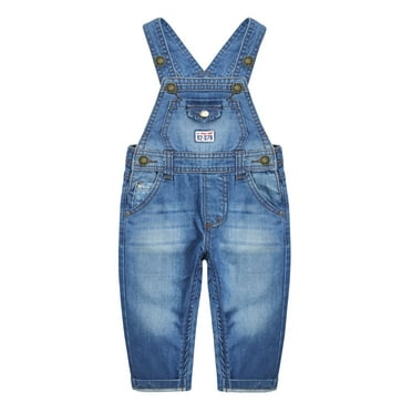 KIDSCOOL SPACE Girls Denim overalls, Deep Blue,, Bibs Washed Stretchy ...