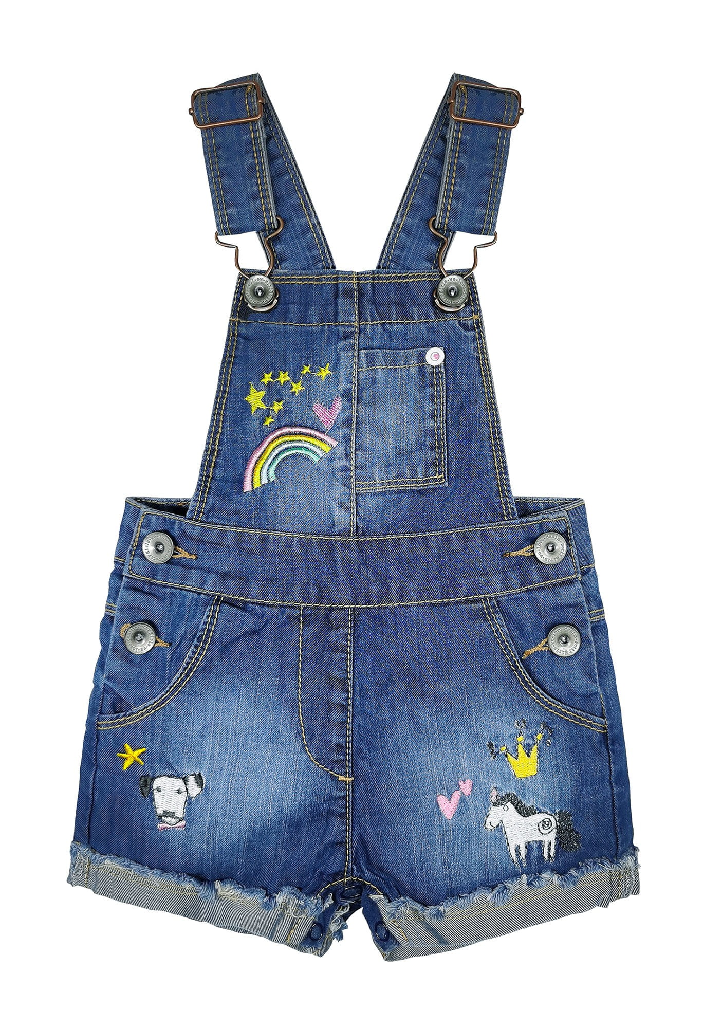 Kidscool Space Baby & Little Girls Rainbow Animal Embroidered Cuffed ...