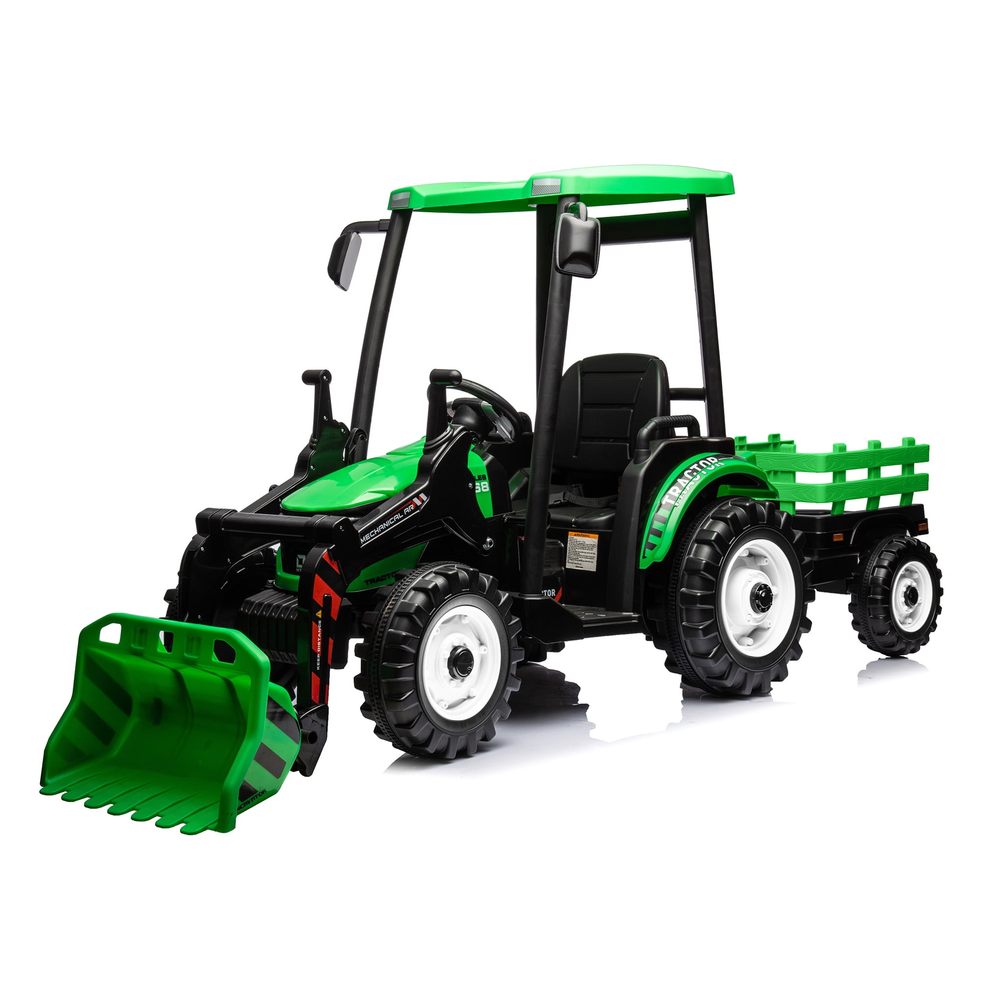Kidsera 24V Kids Ride On Tractor Green, 3in1 Riding Tractor with ...