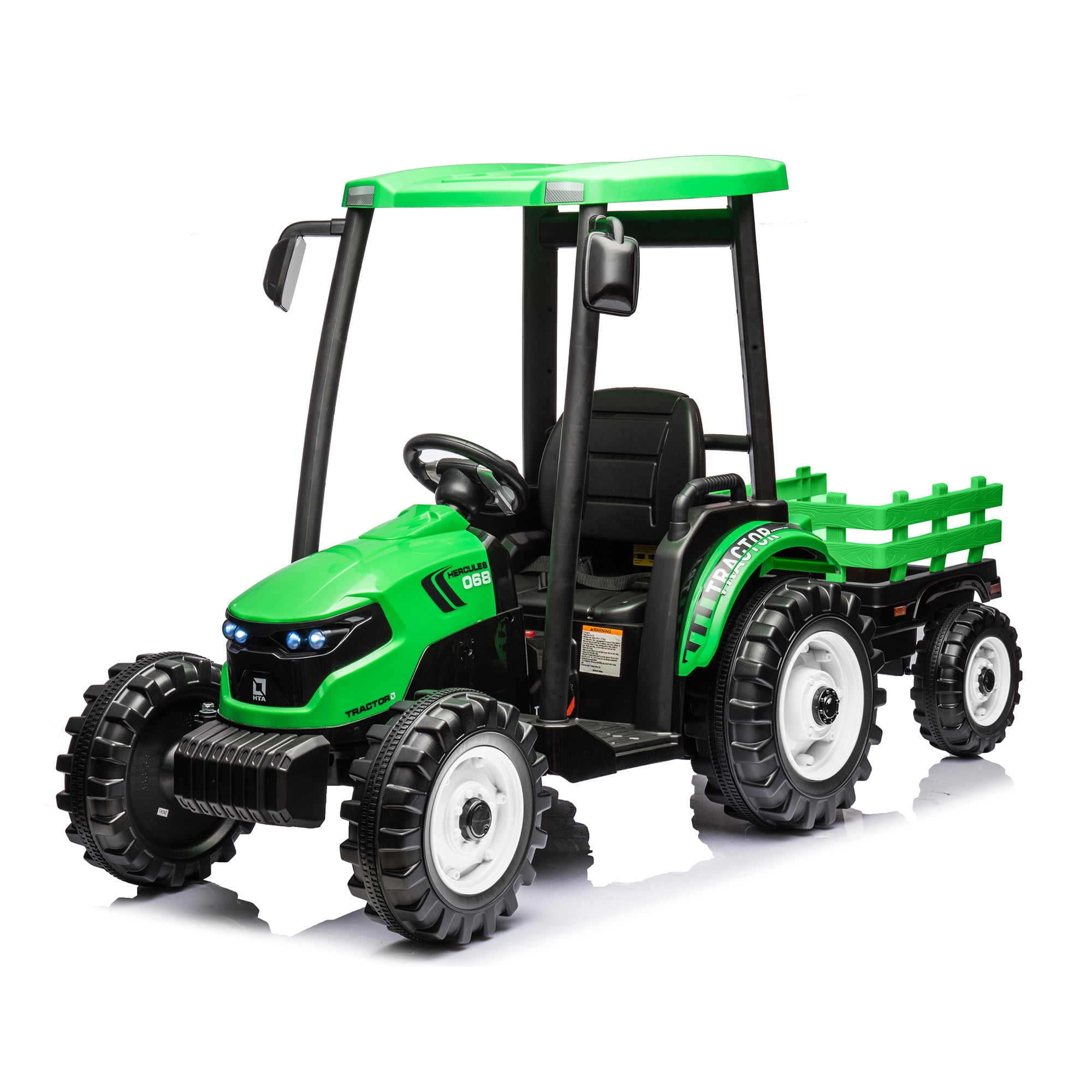 Kidsera 24V Kids Ride On Tractor Green with Detachable Trailer, Dual ...
