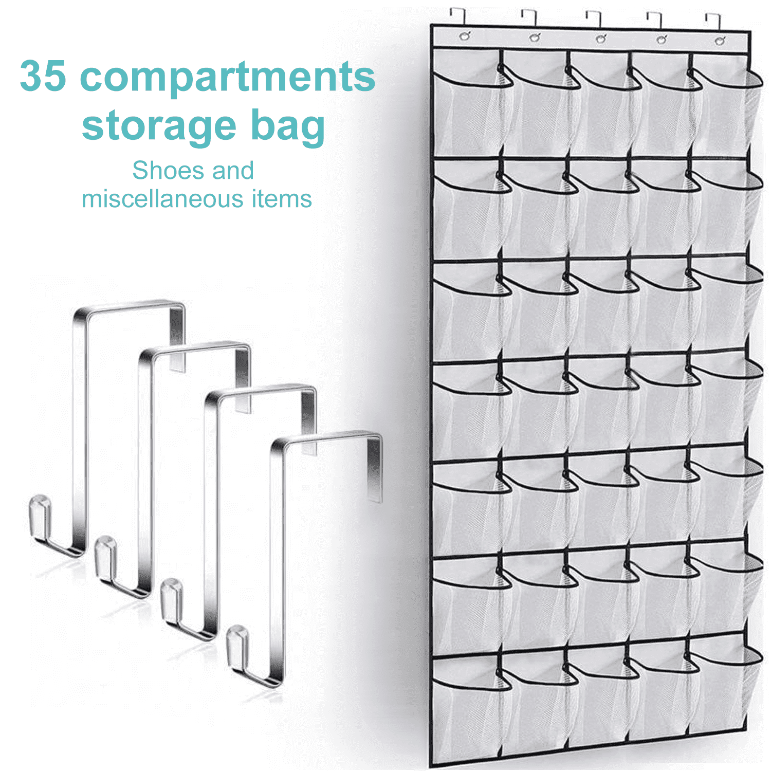 SPORTS JOY 35 Pockets Over the Door Shoe Organizer, Hanging Shoe ...