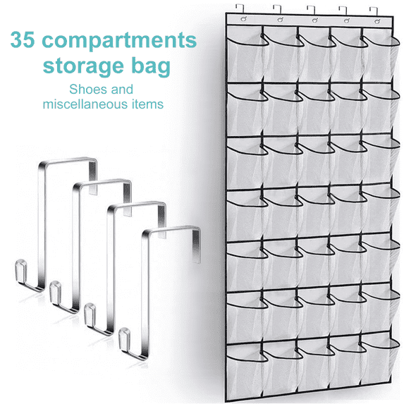 SPORTS JOY 35 Pockets Over the Door Shoe Organizer, Hanging Shoe ...