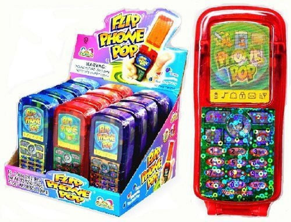 Kidsmania Flip Phone Pop Assorted Flavor, 12 Count (Sugar Candy ...
