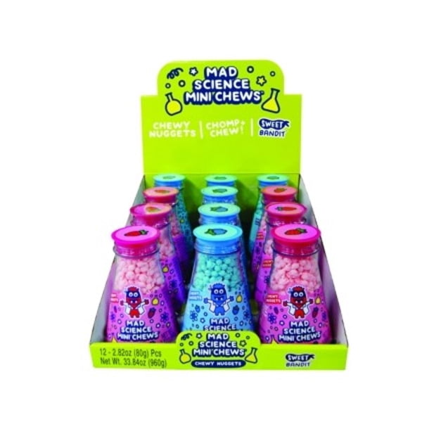 Kidsmania Mad Science Mini Chews Candy Tubes, Assorted Fruity Mini ...