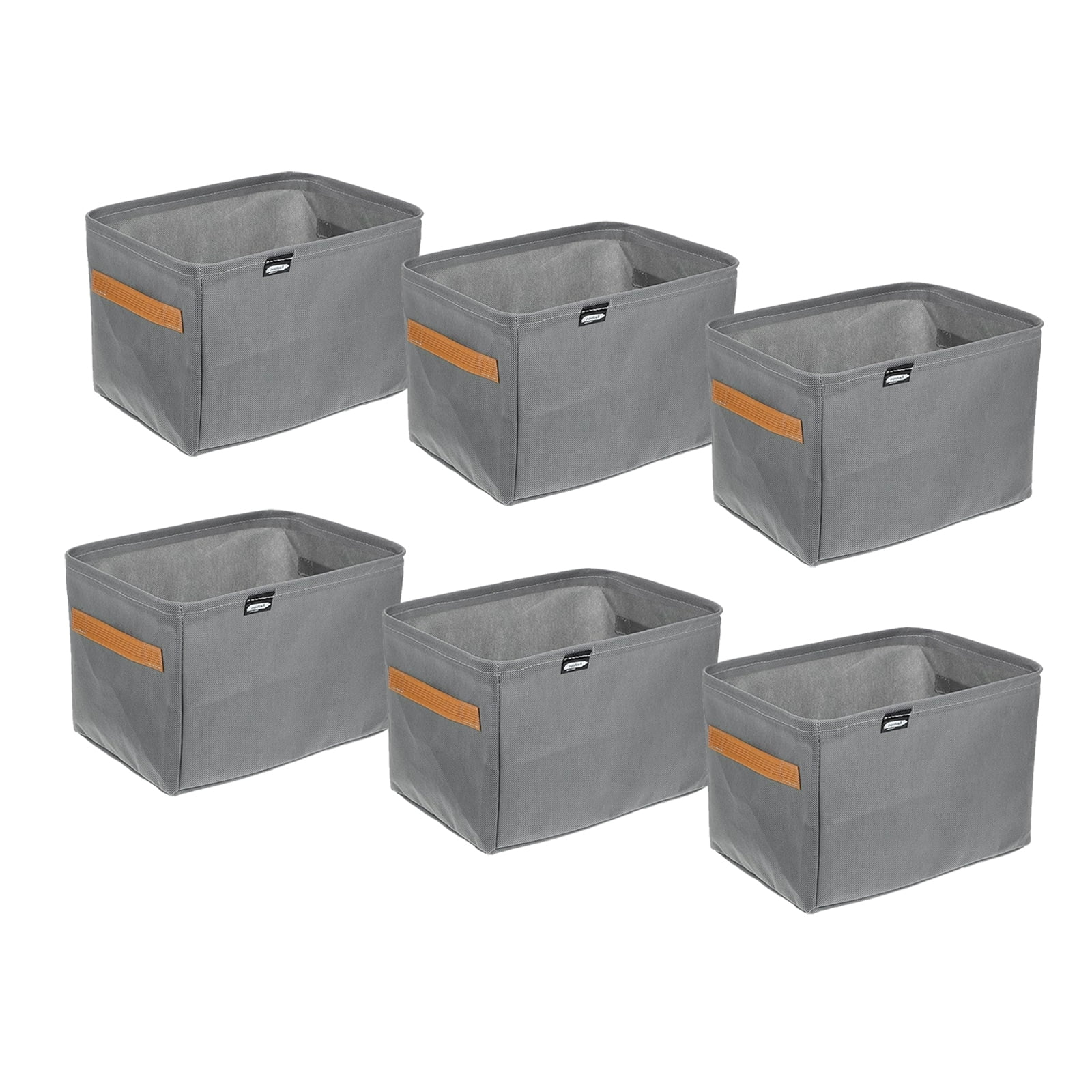 Kidsol Large Collapsible Cloth Tote Storage Bins, 6 Pack 33L Cubes with ...