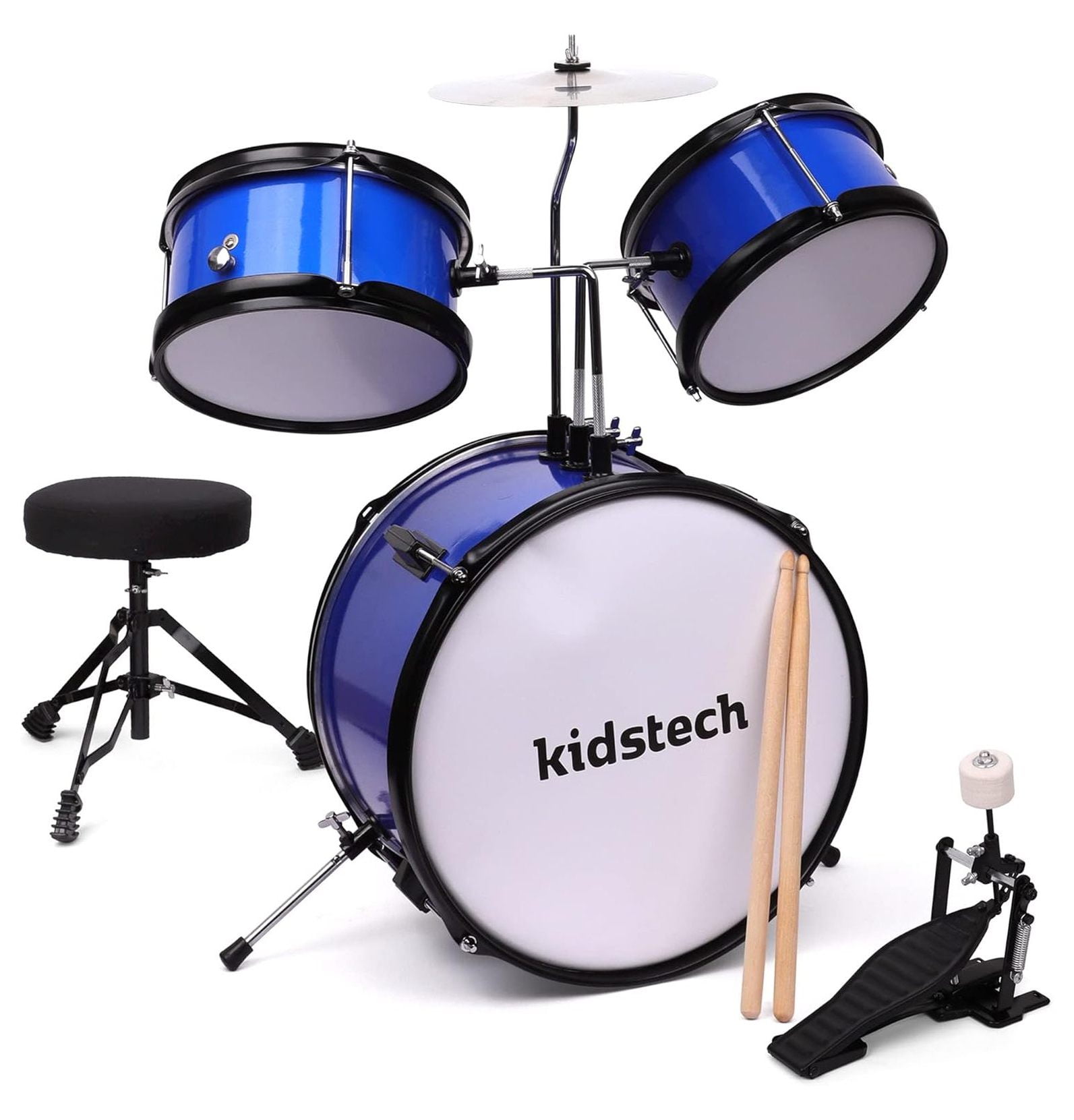 Kidstech Drum Set, First Junior and Adult Drum Set with Microphone ...
