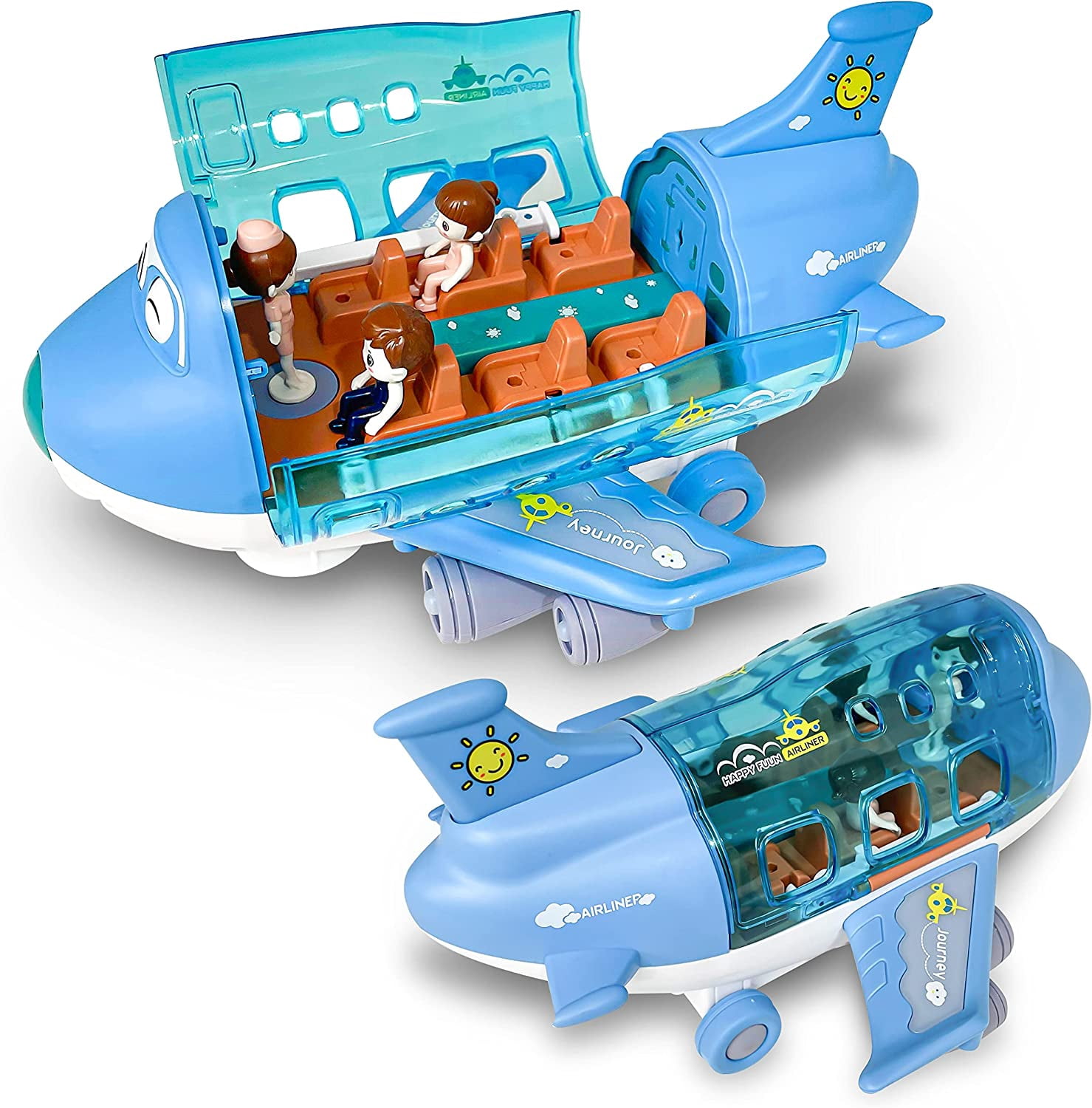 Kidsthrill Kids Airplane Toy - Bump & Go Technology Airplane Toddler ...