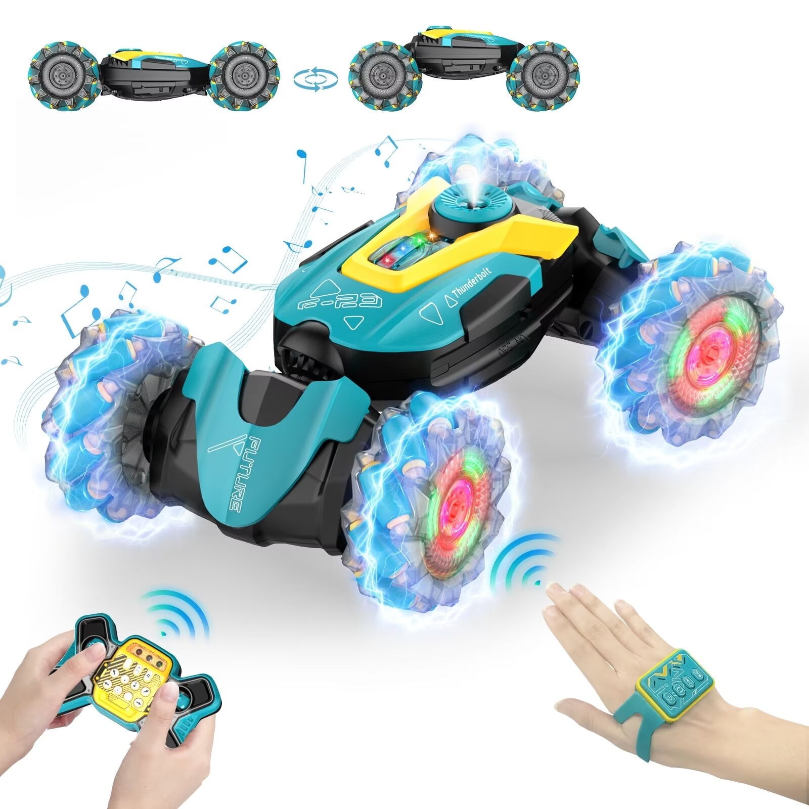 Kidstinct Gesture RC Car, 2.4GHz 4WD Gesture Sensing RC Stunt Car Toys ...