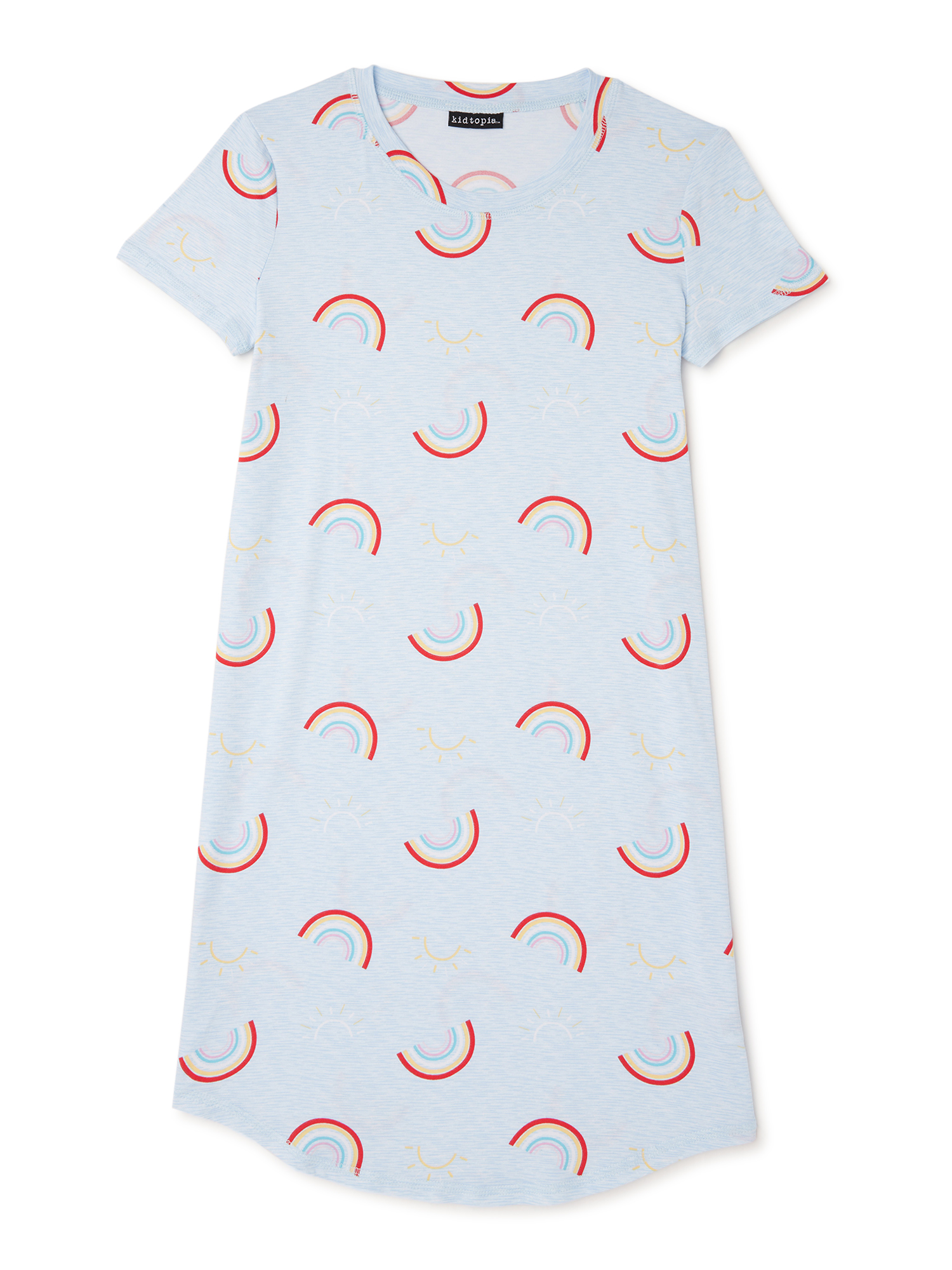 Kidtopia Girls Short Sleeve Dorm Sleep Shirt Pajamas, Sizes 6-14 ...