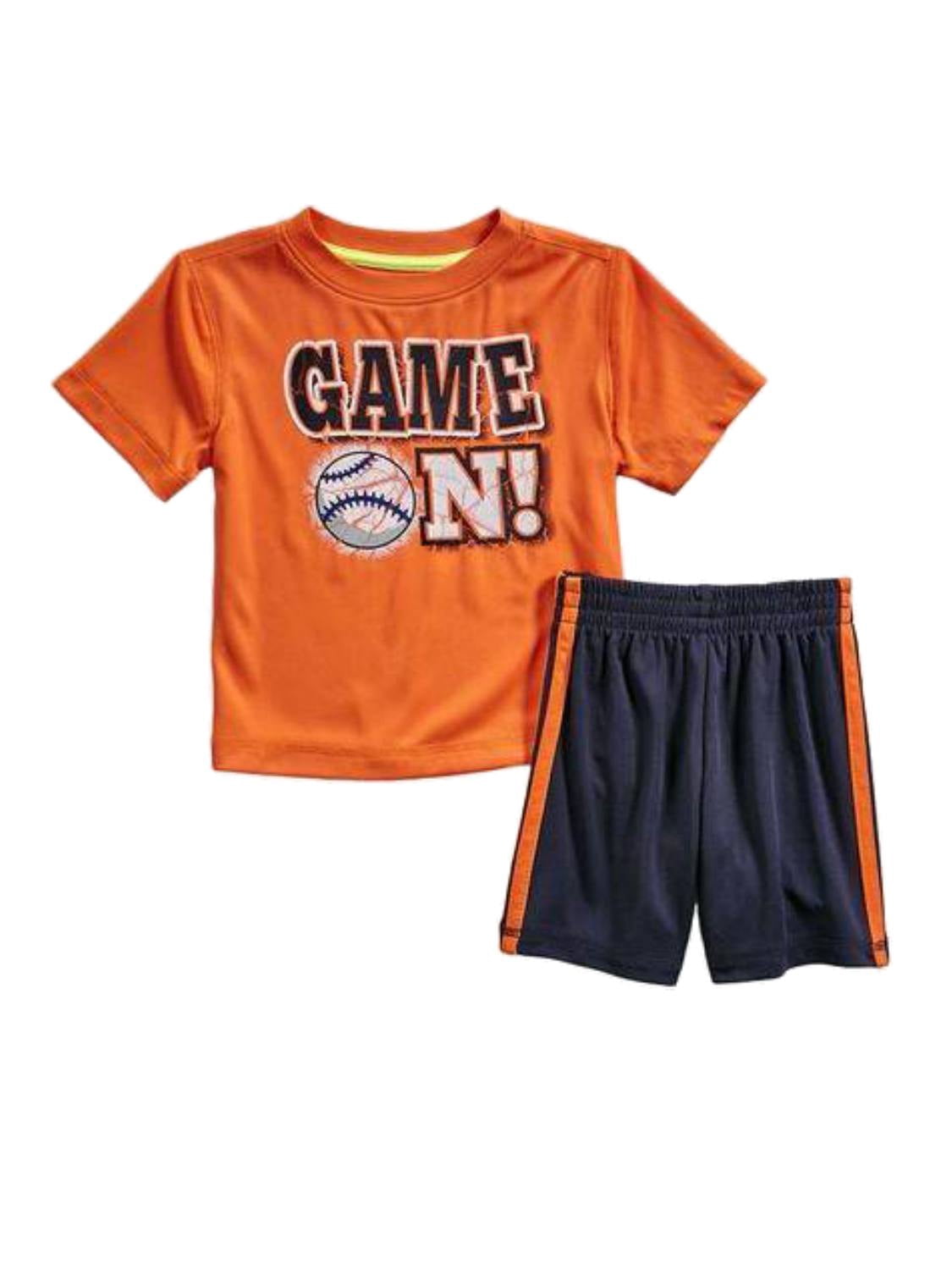 Kidtopia Infant Baby Boys 2 PC Game On! Baseball Athletic Shirt ...