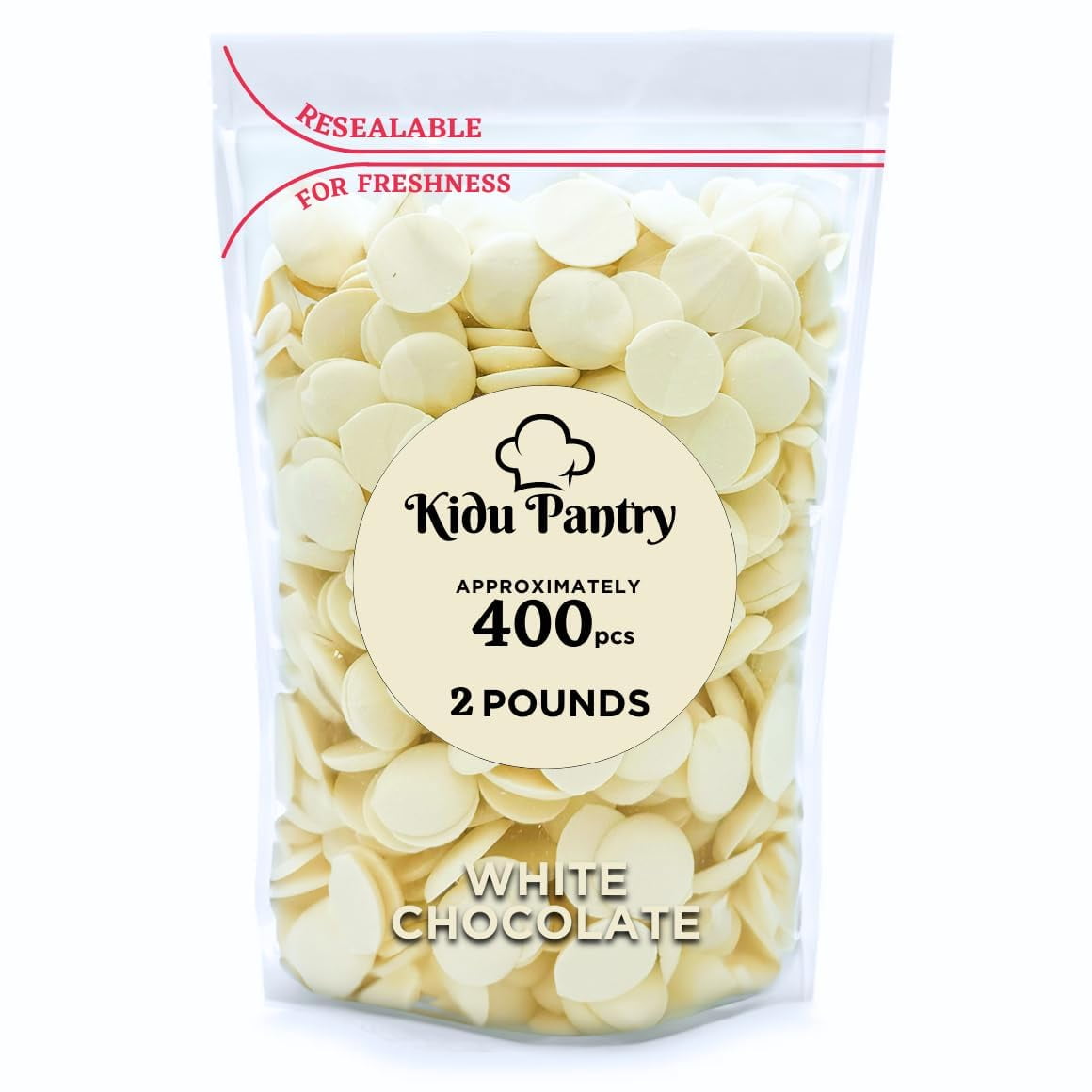 Kidu Pantry Melting Chocolate OKA4 Wafers Bulk In Resealable Bag (White ...