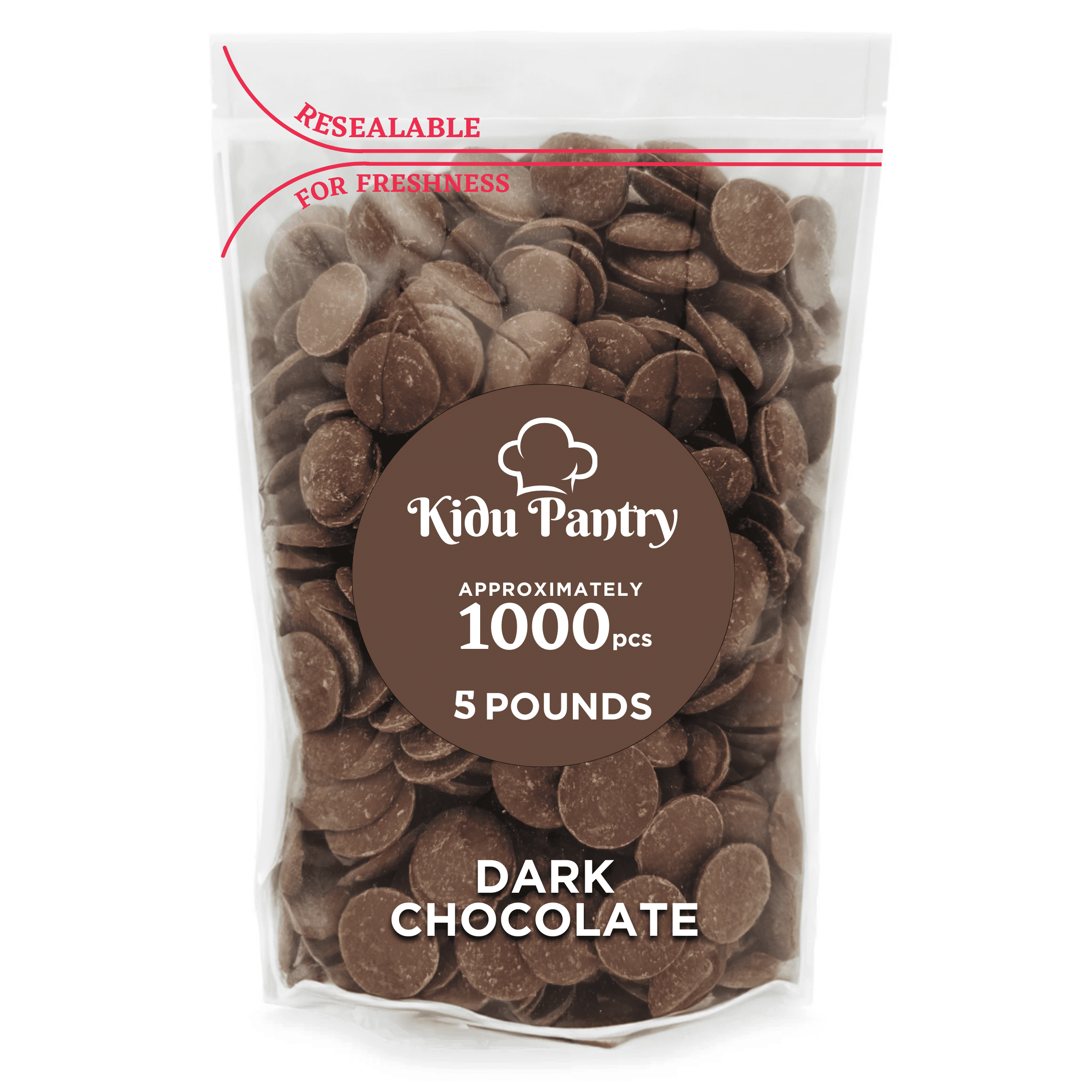Kidu Pantry Melting Dark Chocolate Wafers 80 Ounces - 5 Pound Bulk In ...