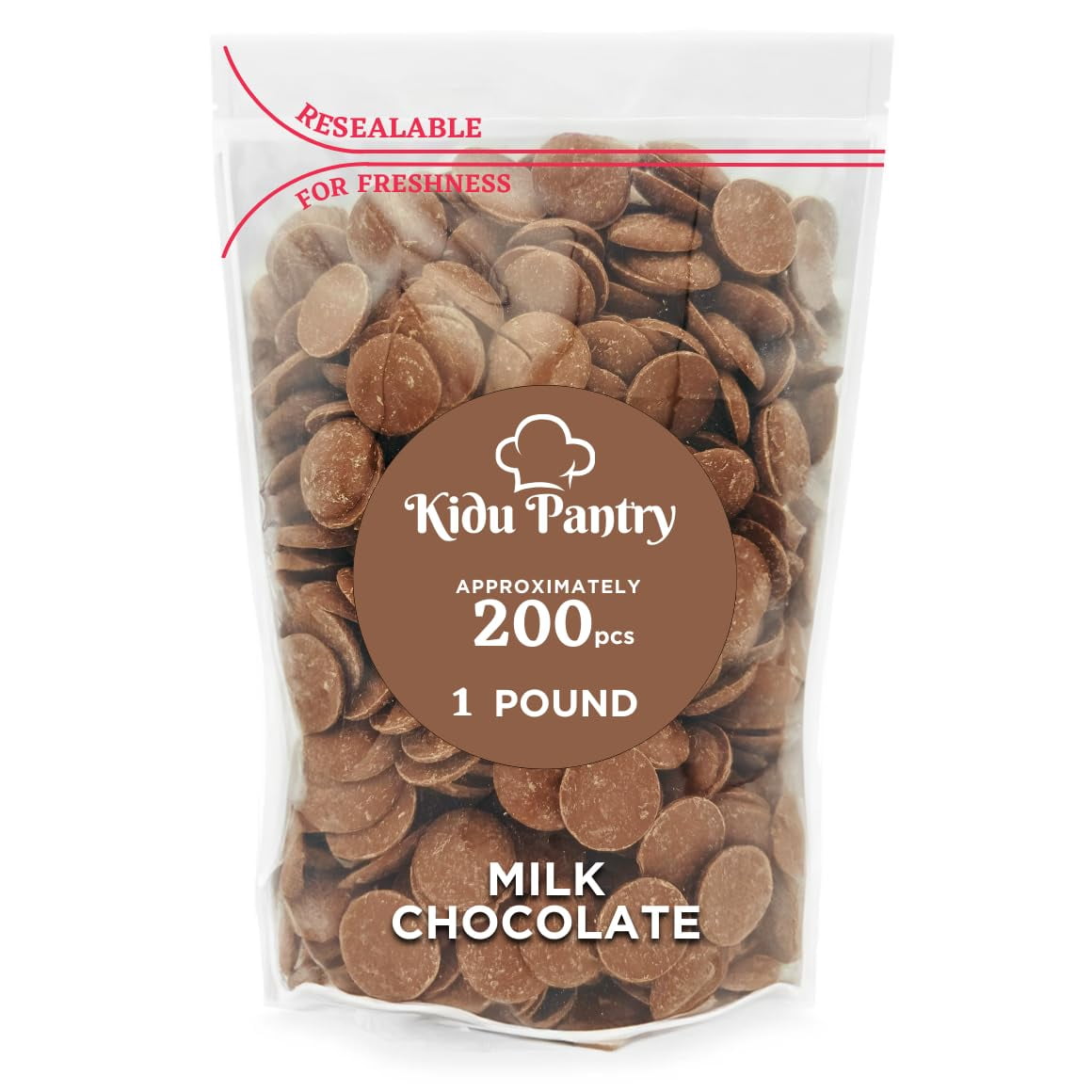 Kidu Pantry Melting Milk Chocolate Wafers 16 Ounces - 1 Pound Bulk In Resealable Bag - Walmart.com