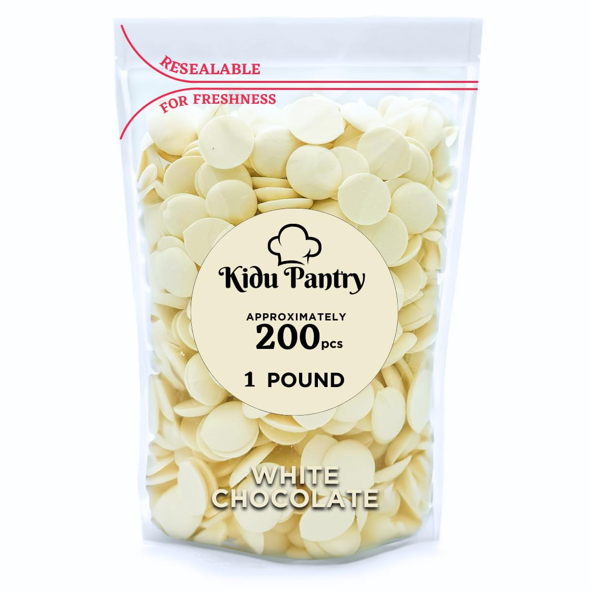 Kidu Pantry Melting White Chocolate Wafers 16 Ounces - 1 Pound Bulk In ...