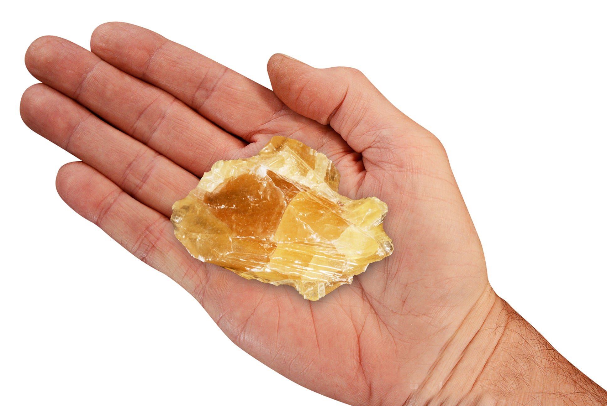 Kidz Rocks Amber Calcite 2" 2-3 oz Crystal Chakra Healing Crystal Rock ...