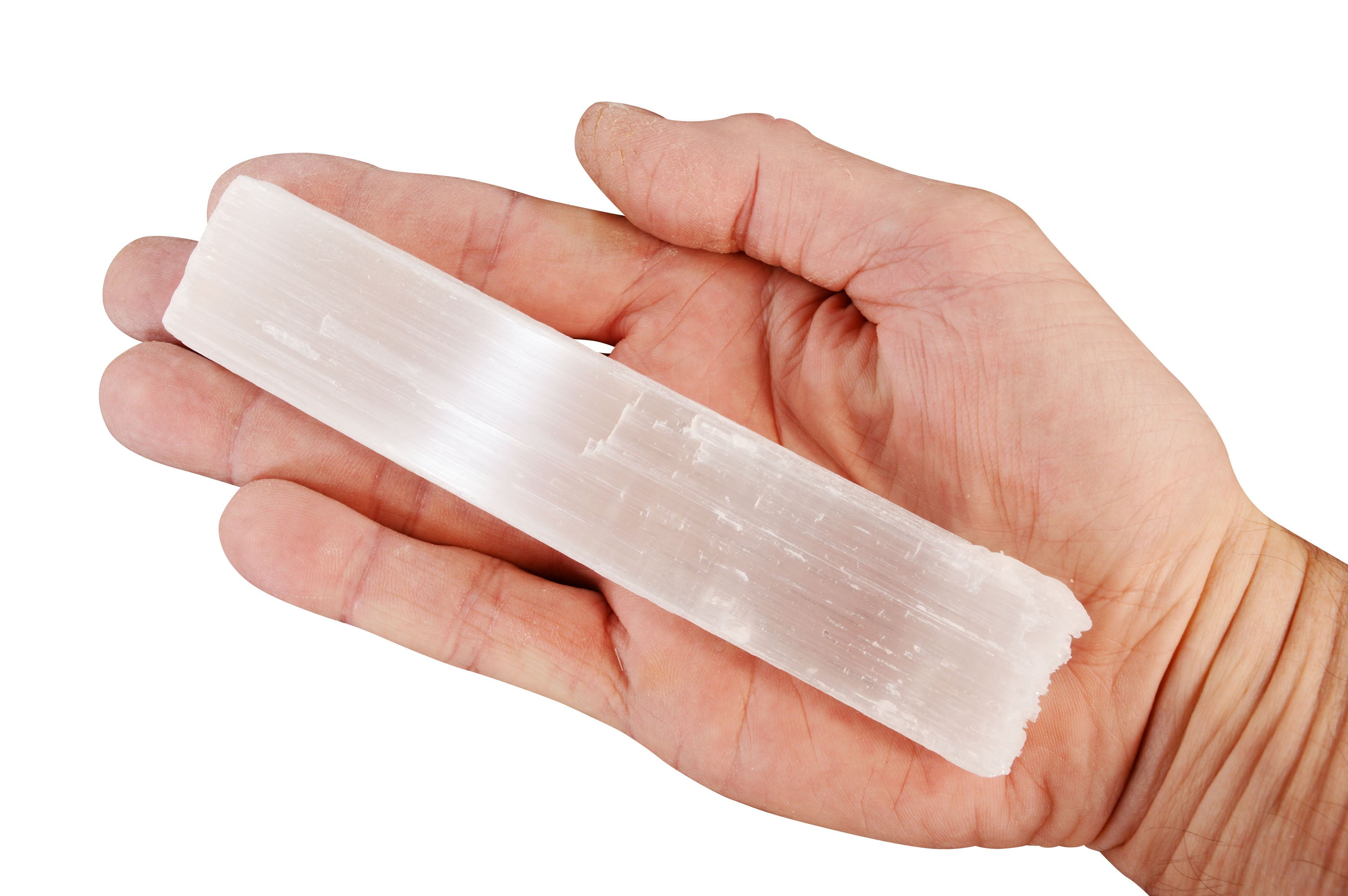 Kidz Rocks Satin Spar Log 6" 3-5 oz Selenite Raw Chakra Healing Stone ...
