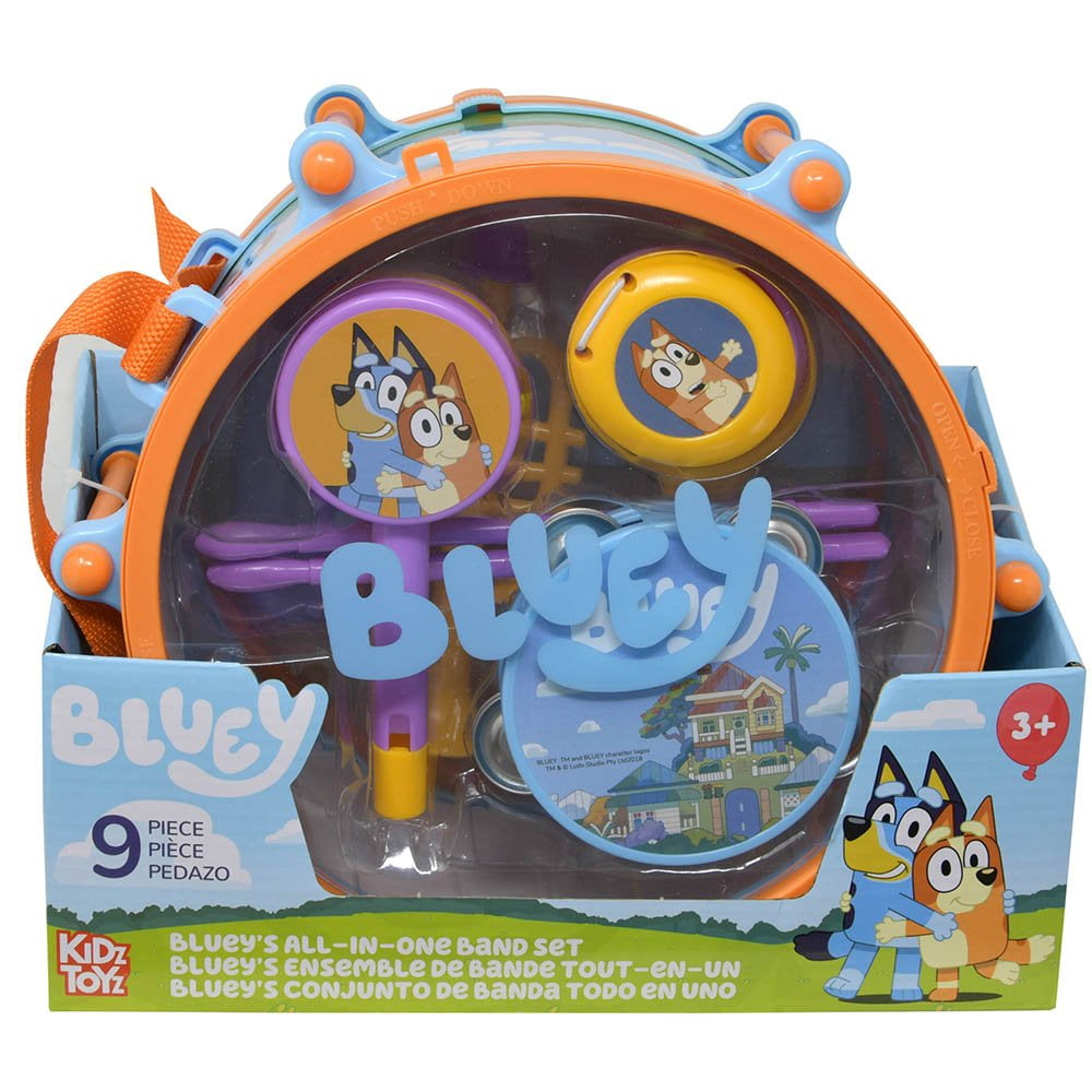 Kidz Toyz Bluey All-In-One Band Set, Musical Instruments for Kids, Blue ...