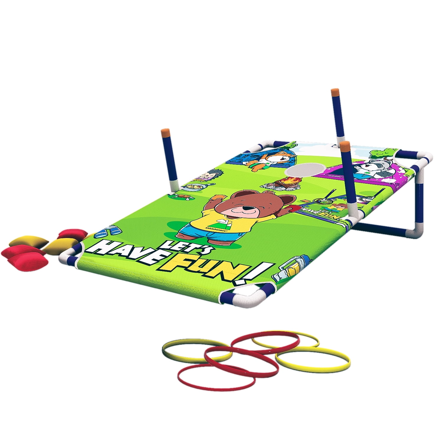 KidzAdventure 2-in-1 Kids Cornhole & Ring Toss Game Set |2FT x 3FT ...