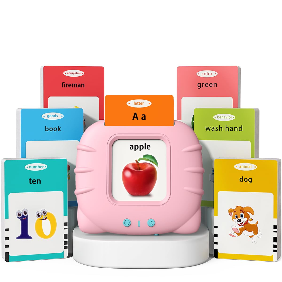 Kidzdo Learning Toys for TSF6 Toddler 2-4 Years - 254 Words Talking Flash Cards with Music, ABC ...