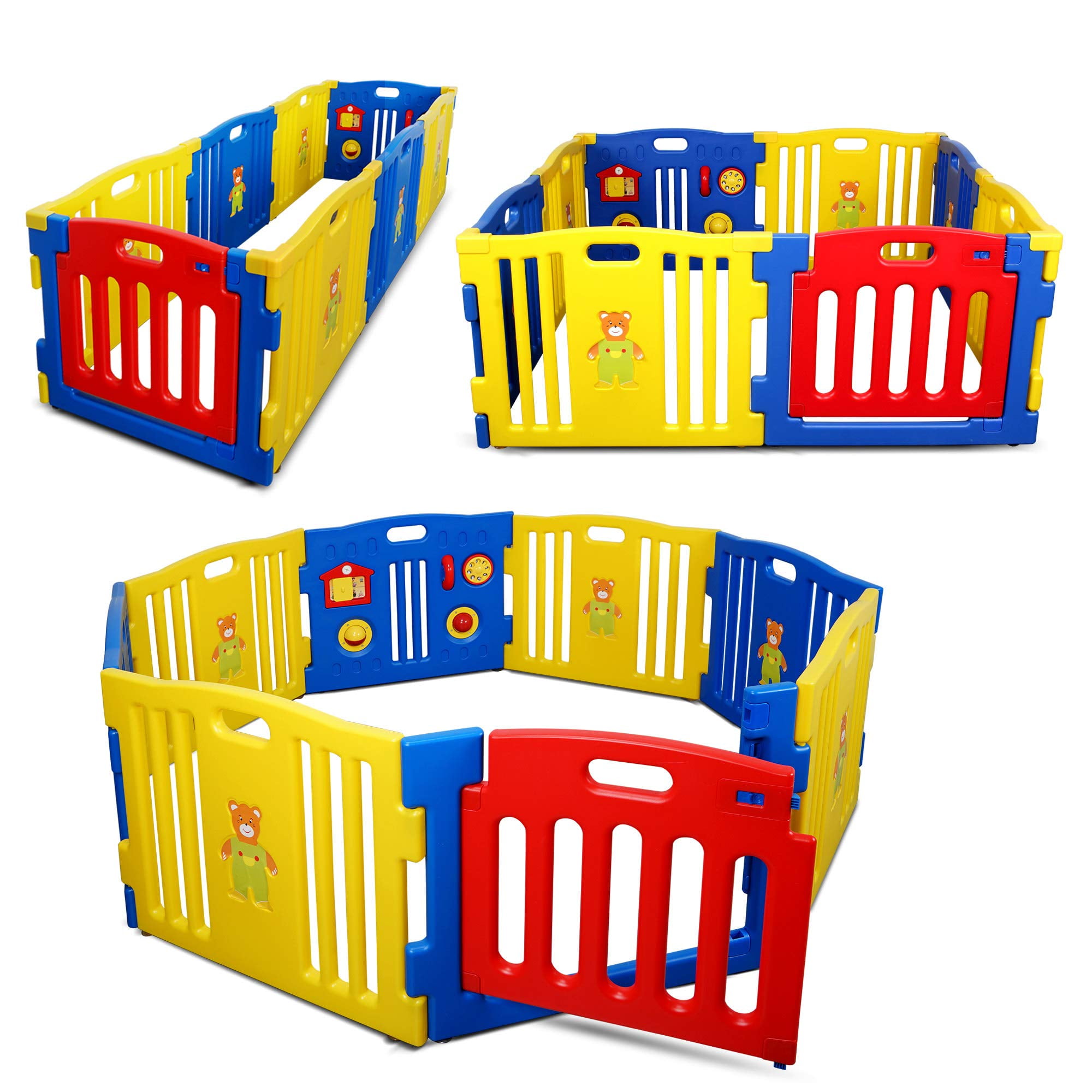Kidzone Baby Playpen Kids 8 Panel Safety Play Center Yard Home Indoor ...